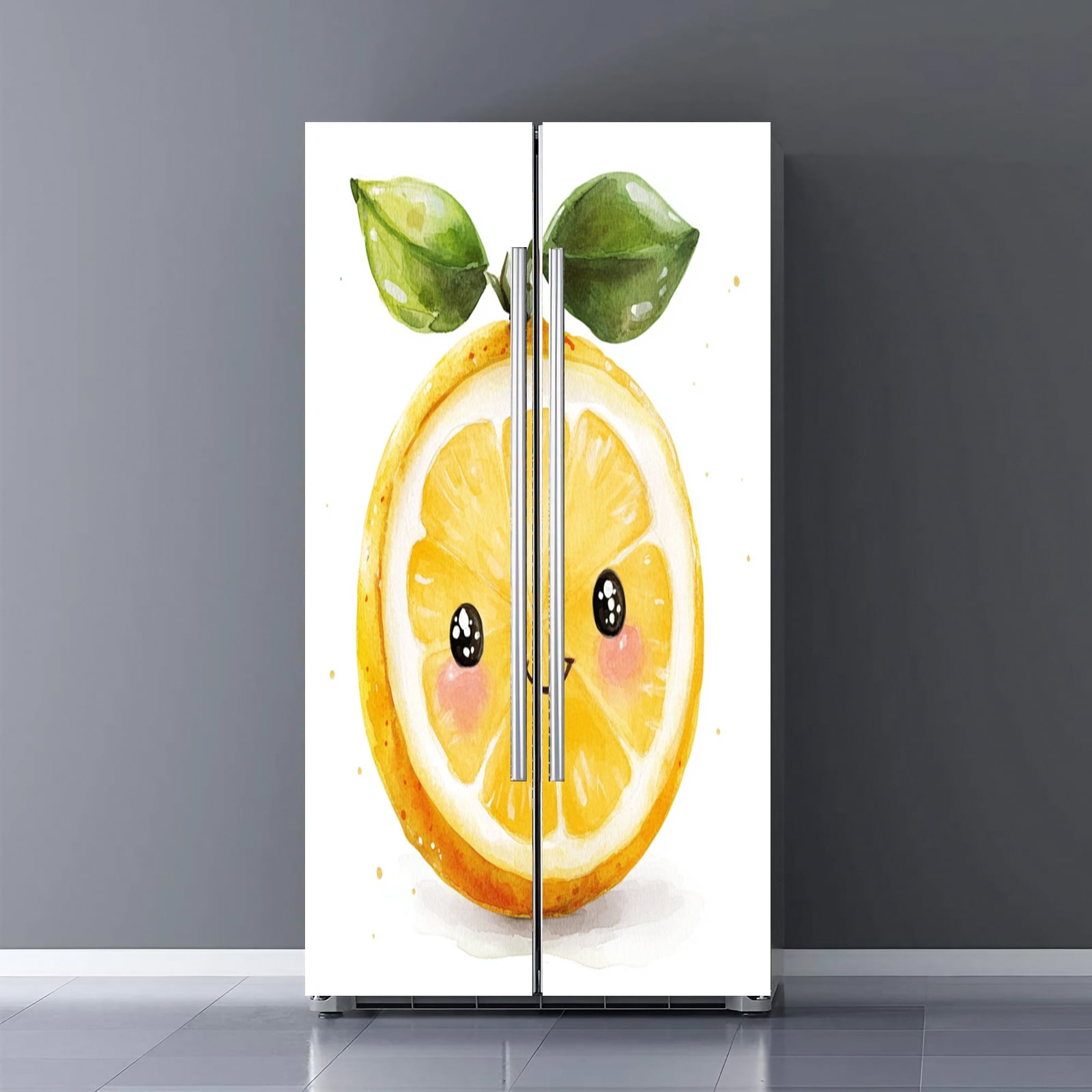 Fridge Door Wrap Vinyl Sticker Decor Front Refrigerator PVC Wallpaper ...