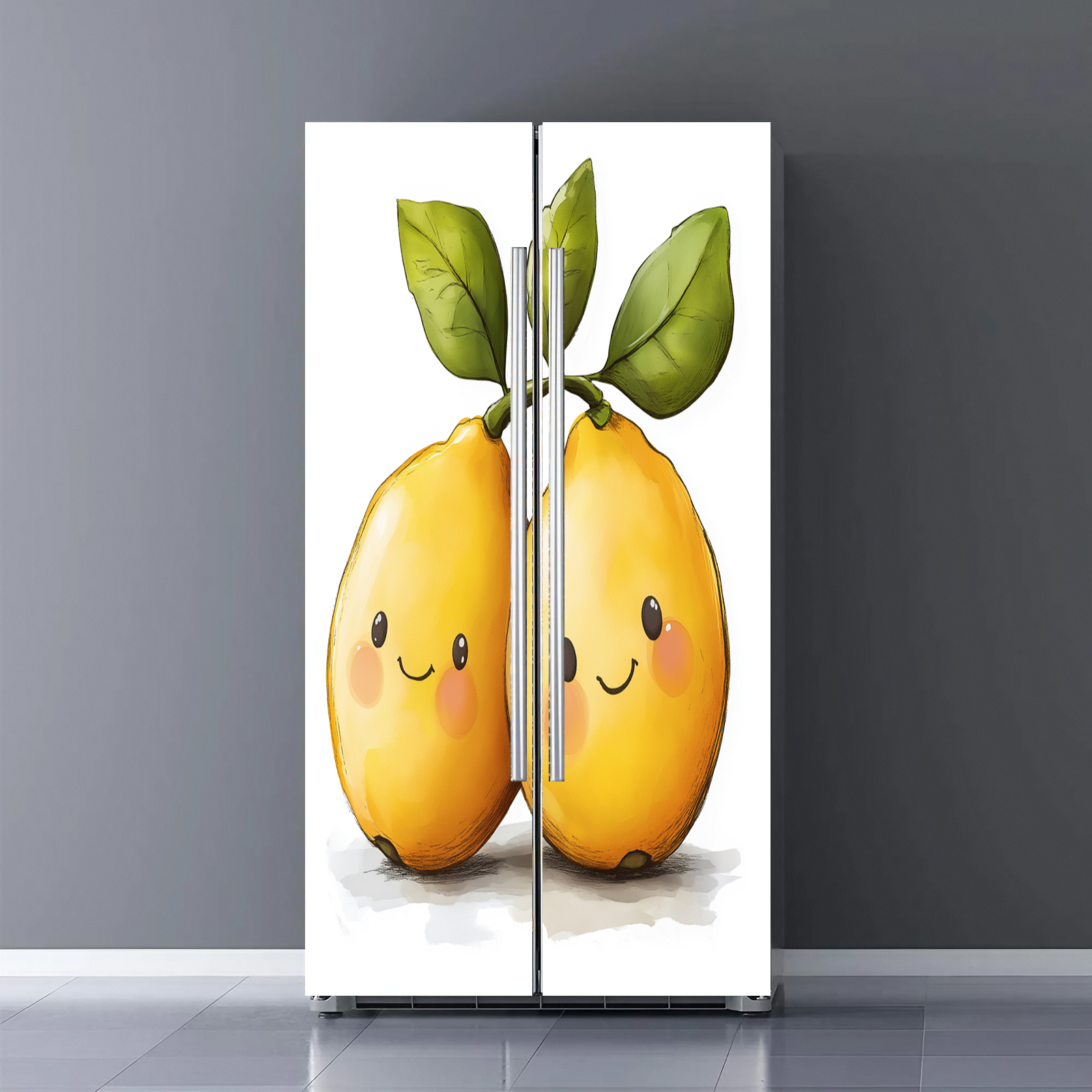 Fridge Door Wrap Vinyl Sticker Decor Front Refrigerator PVC Wallpaper ...