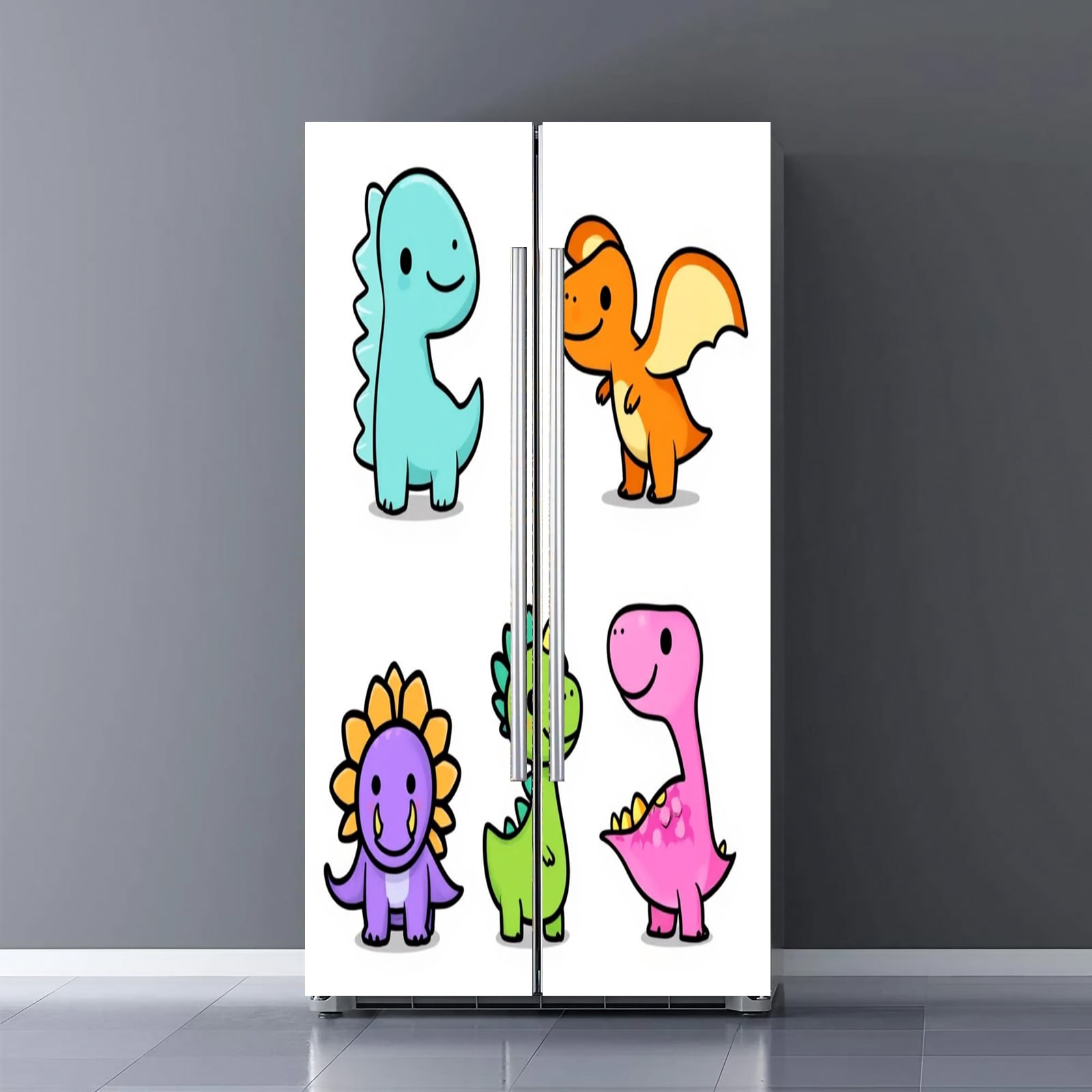 Fridge Door Wrap Vinyl Sticker Decor Front Refrigerator PVC Wallpaper ...