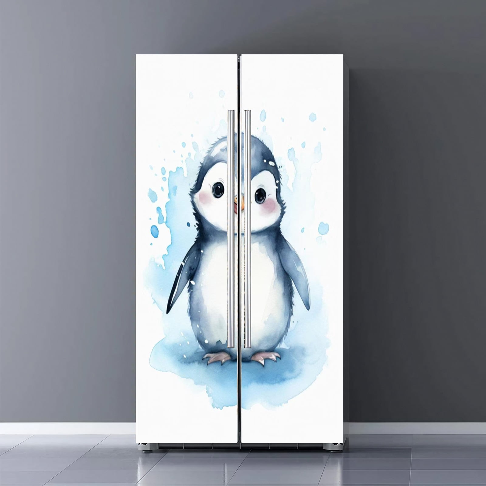 Fridge Door Wrap Vinyl Sticker Decor Front Refrigerator PVC Wallpaper ...