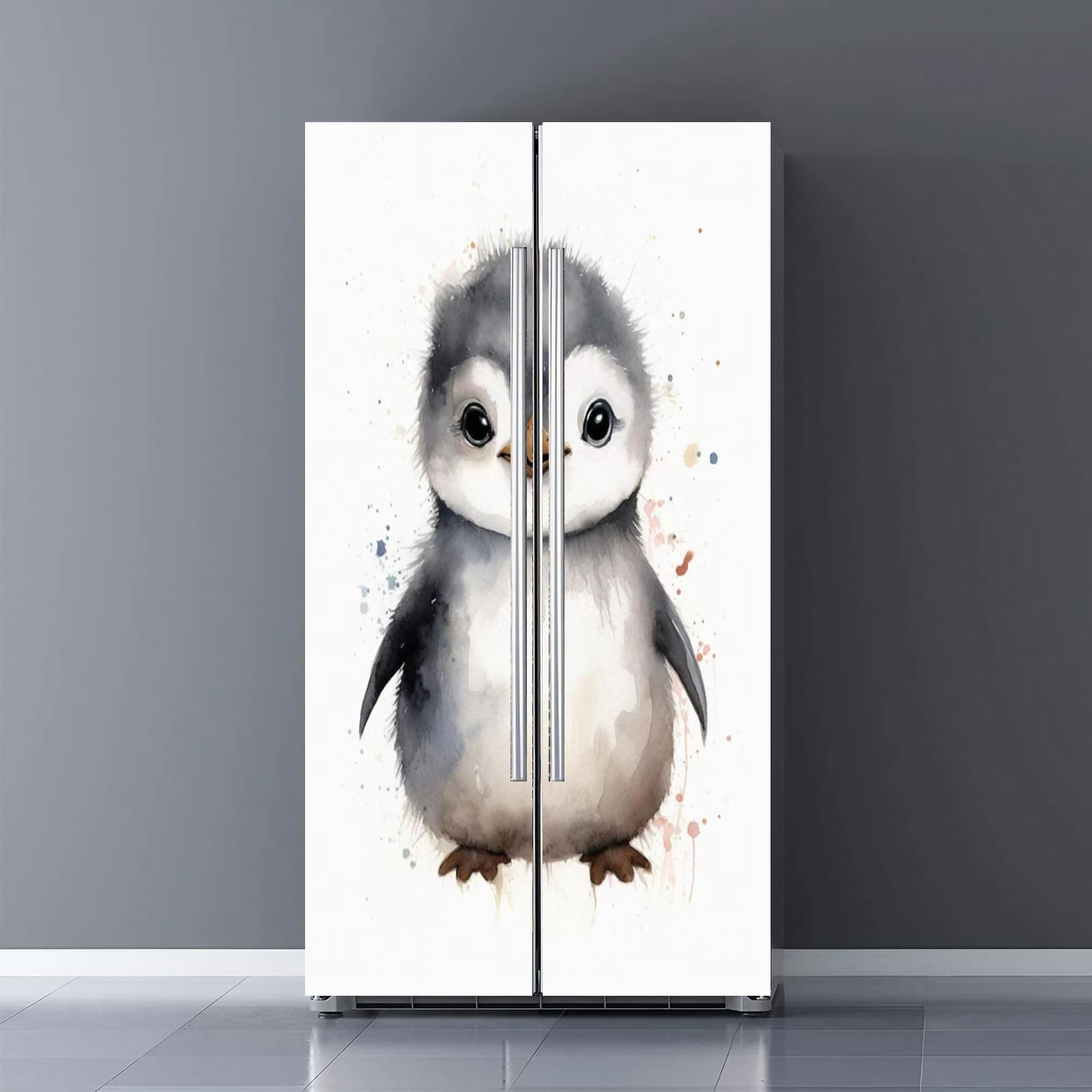 Fridge Door Wrap Vinyl Sticker Decor Front Refrigerator PVC Wallpaper ...