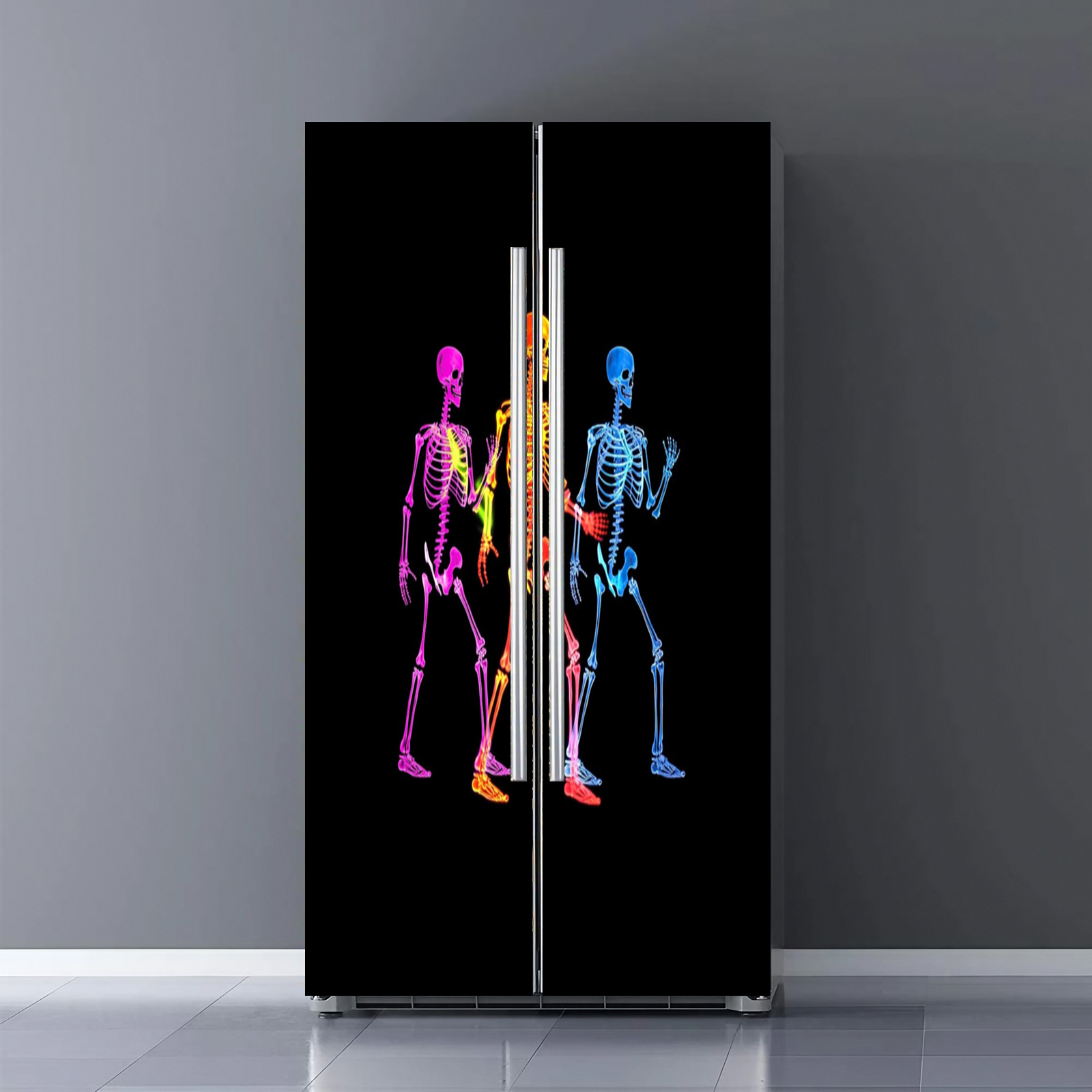 Fridge Door Wrap Vinyl Sticker Decor Front Refrigerator PVC Wallpaper ...