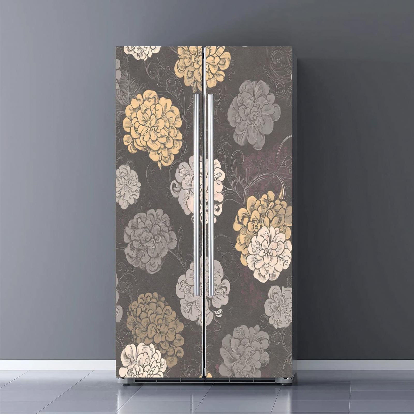 Fridge Door Wrap Vinyl Sticker Decor Front Refrigerator PVC Wallpaper ...