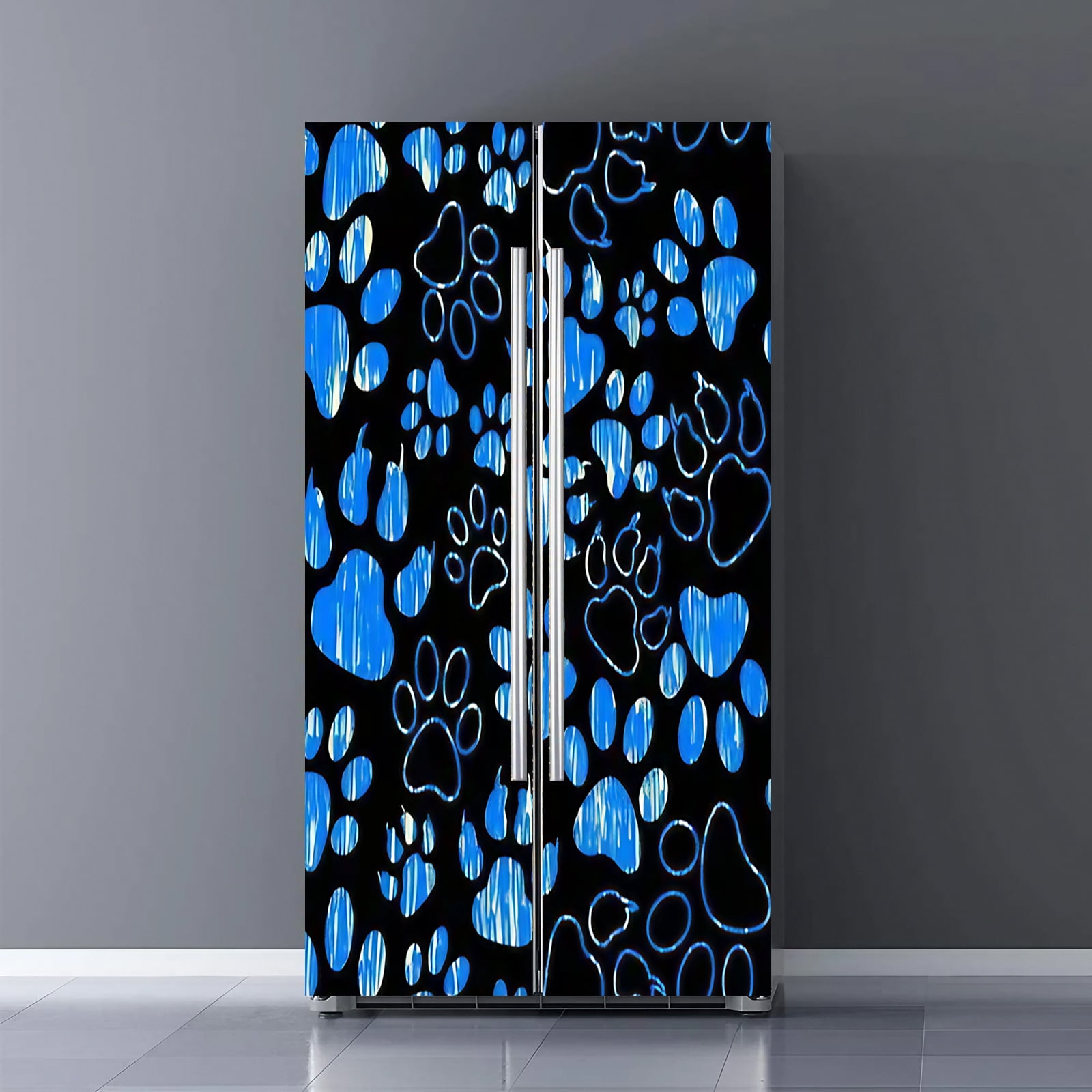 Fridge Door Wrap Vinyl Sticker Decor Front Refrigerator PVC Wallpaper ...