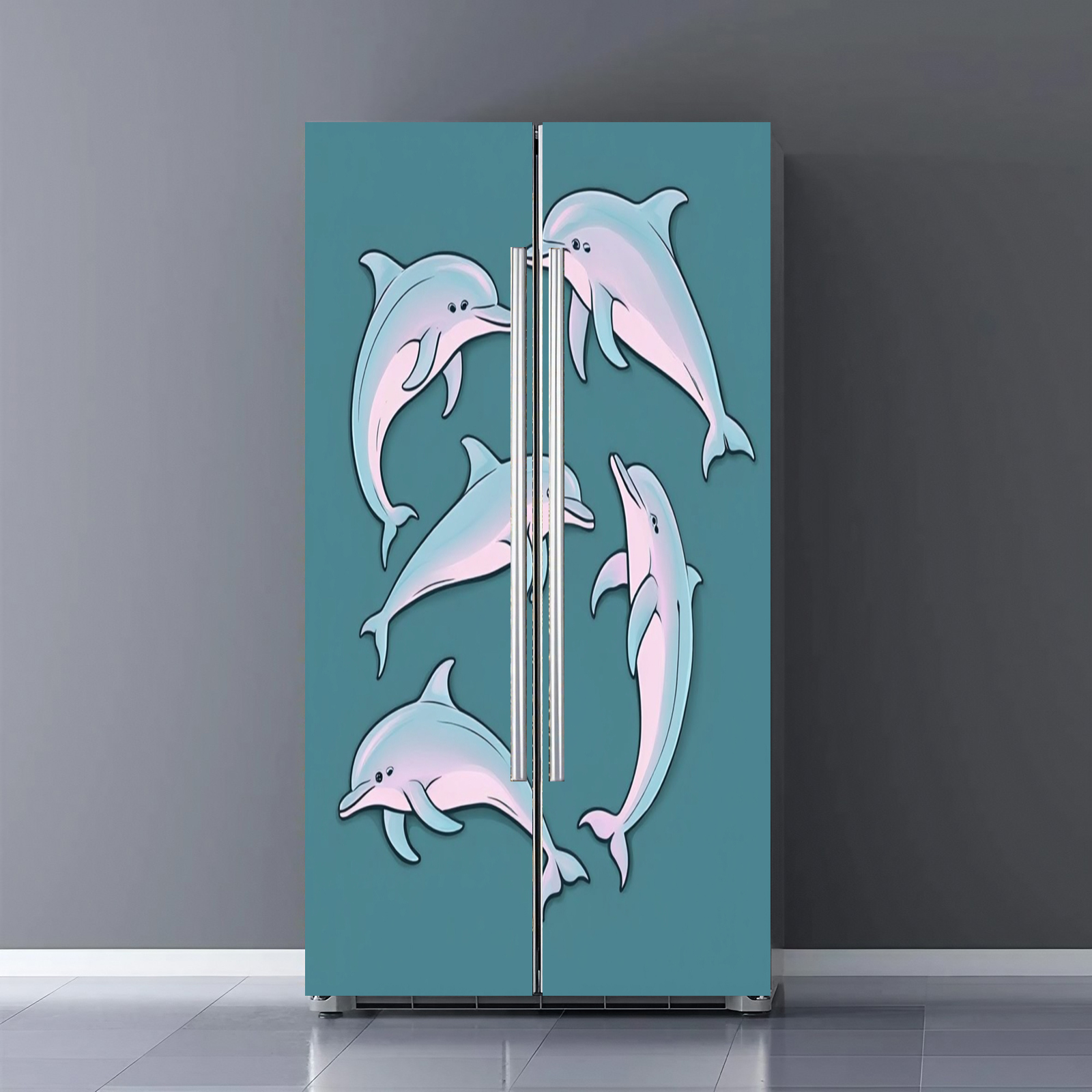 Fridge Door Wrap Vinyl Sticker Decor Front Refrigerator PVC Wallpaper ...