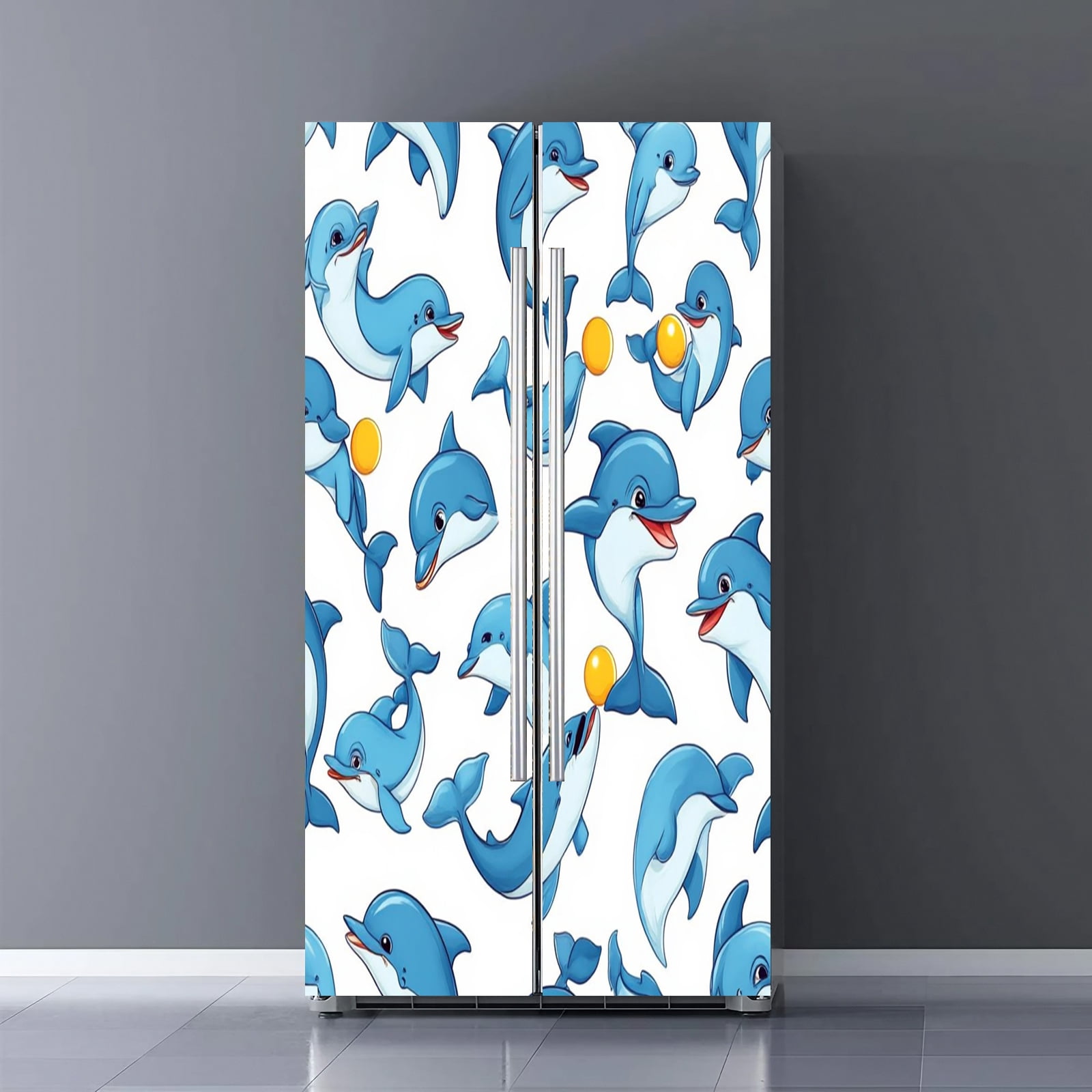 Fridge Door Wrap Vinyl Sticker Decor Front Refrigerator PVC Wallpaper ...