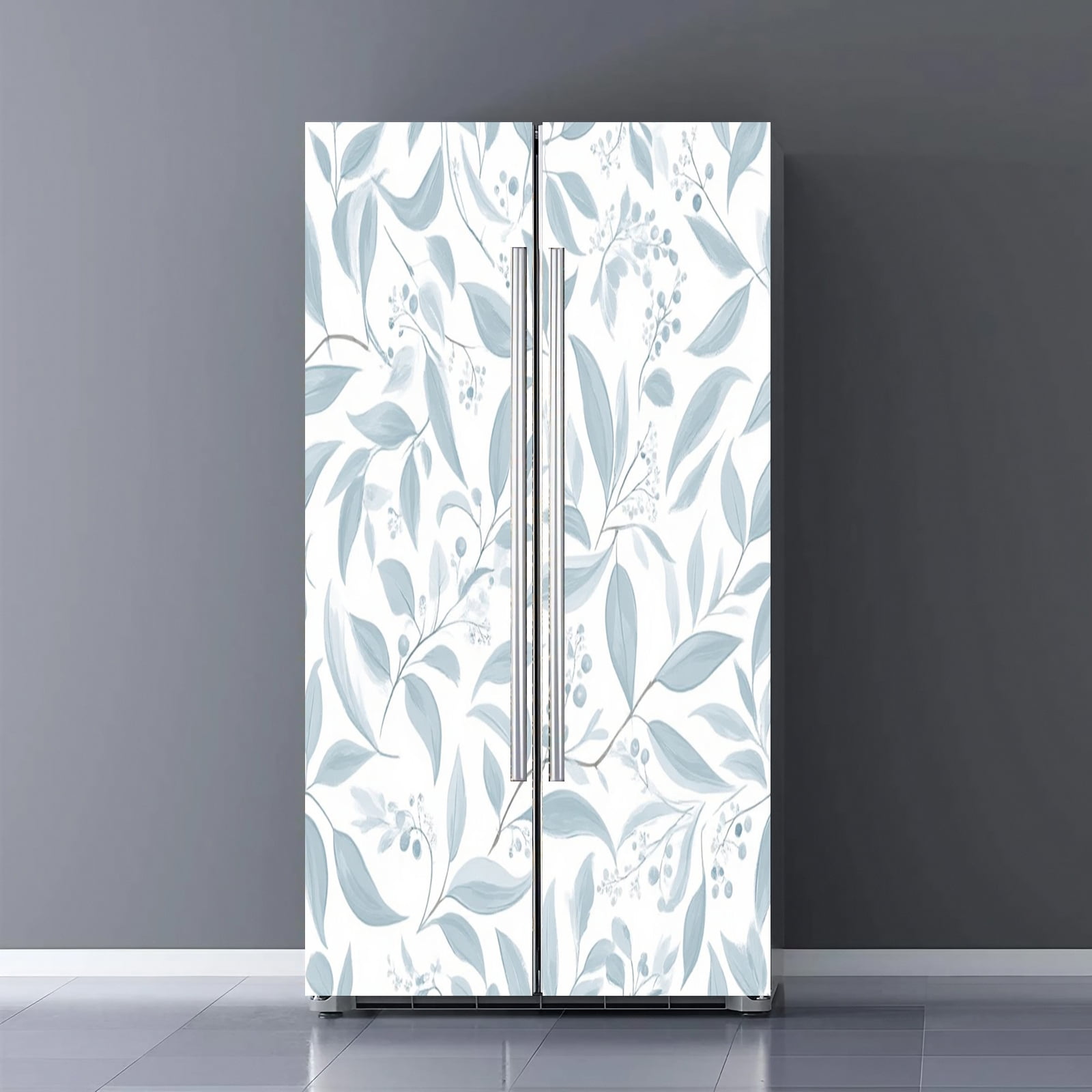 Fridge Door Wrap Vinyl Sticker Decor Front Refrigerator PVC Wallpaper ...