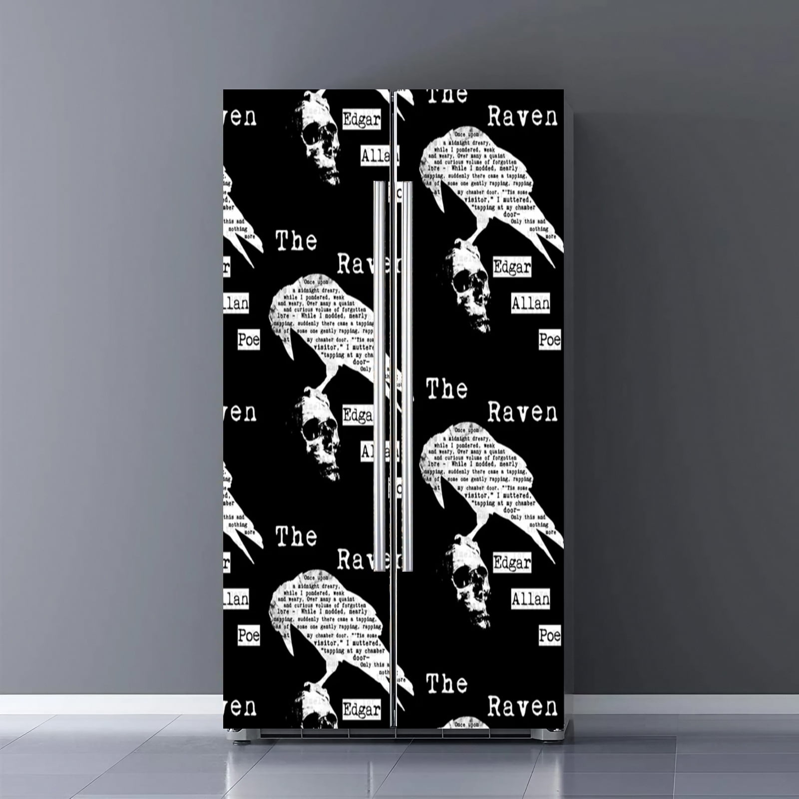 Fridge Door Wrap Vinyl Sticker Decor Front Refrigerator PVC Wallpaper ...