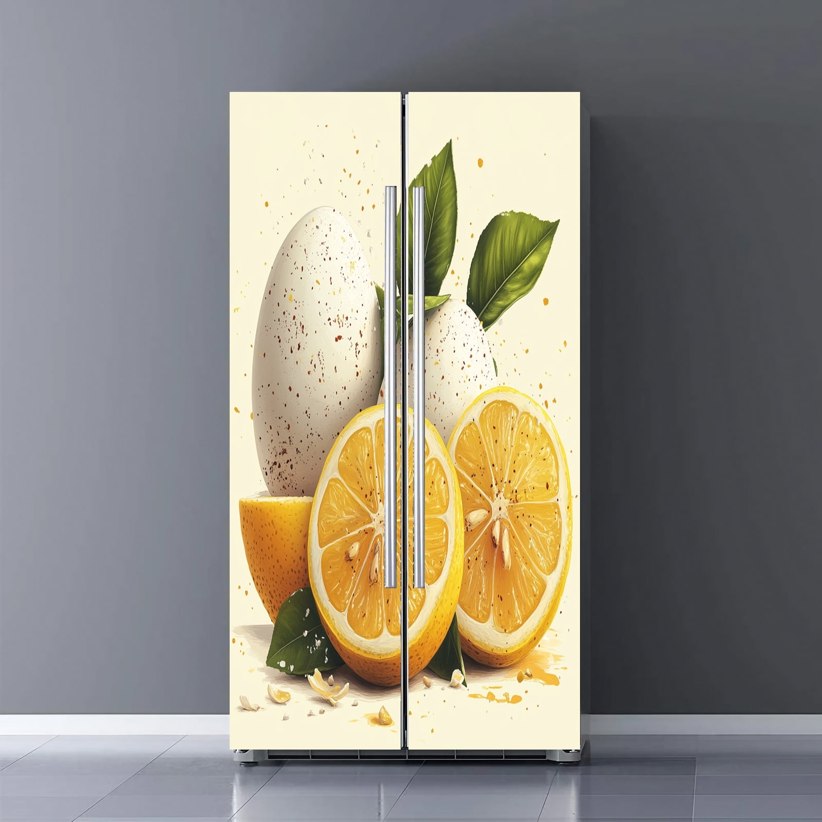 Fridge Door Wrap Vinyl Sticker Decor Front Refrigerator PVC Wallpaper ...