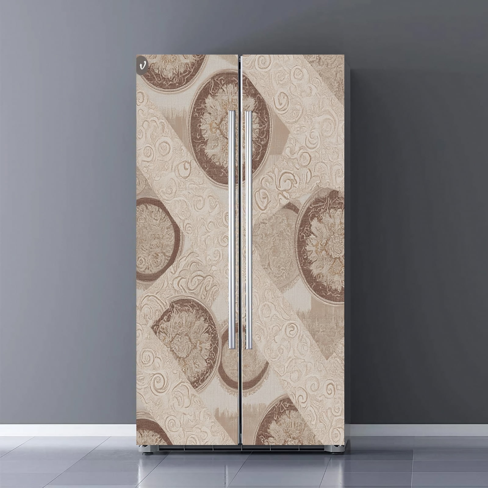 Fridge Door Wrap Vinyl Sticker Decor Front Refrigerator PVC Wallpaper ...