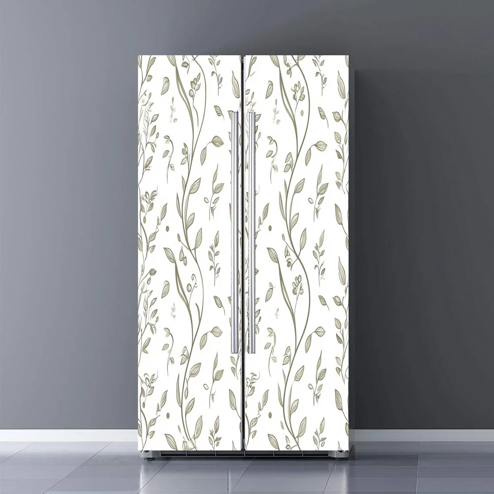 Fridge Door Wrap Vinyl Sticker Decor Front Refrigerator PVC Wallpaper ...