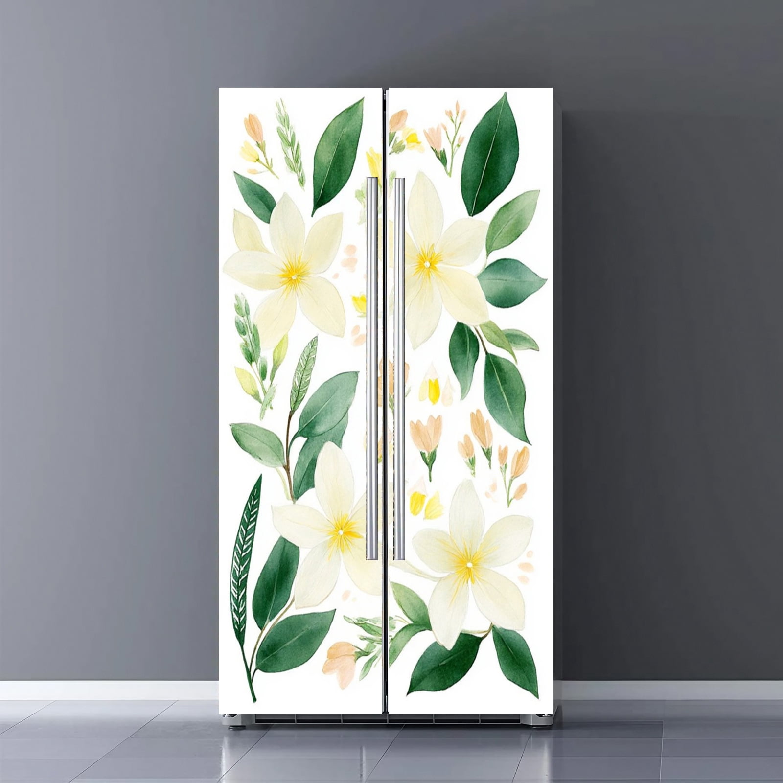 Fridge Door Wrap Vinyl Sticker Decor Front Refrigerator PVC Wallpaper ...