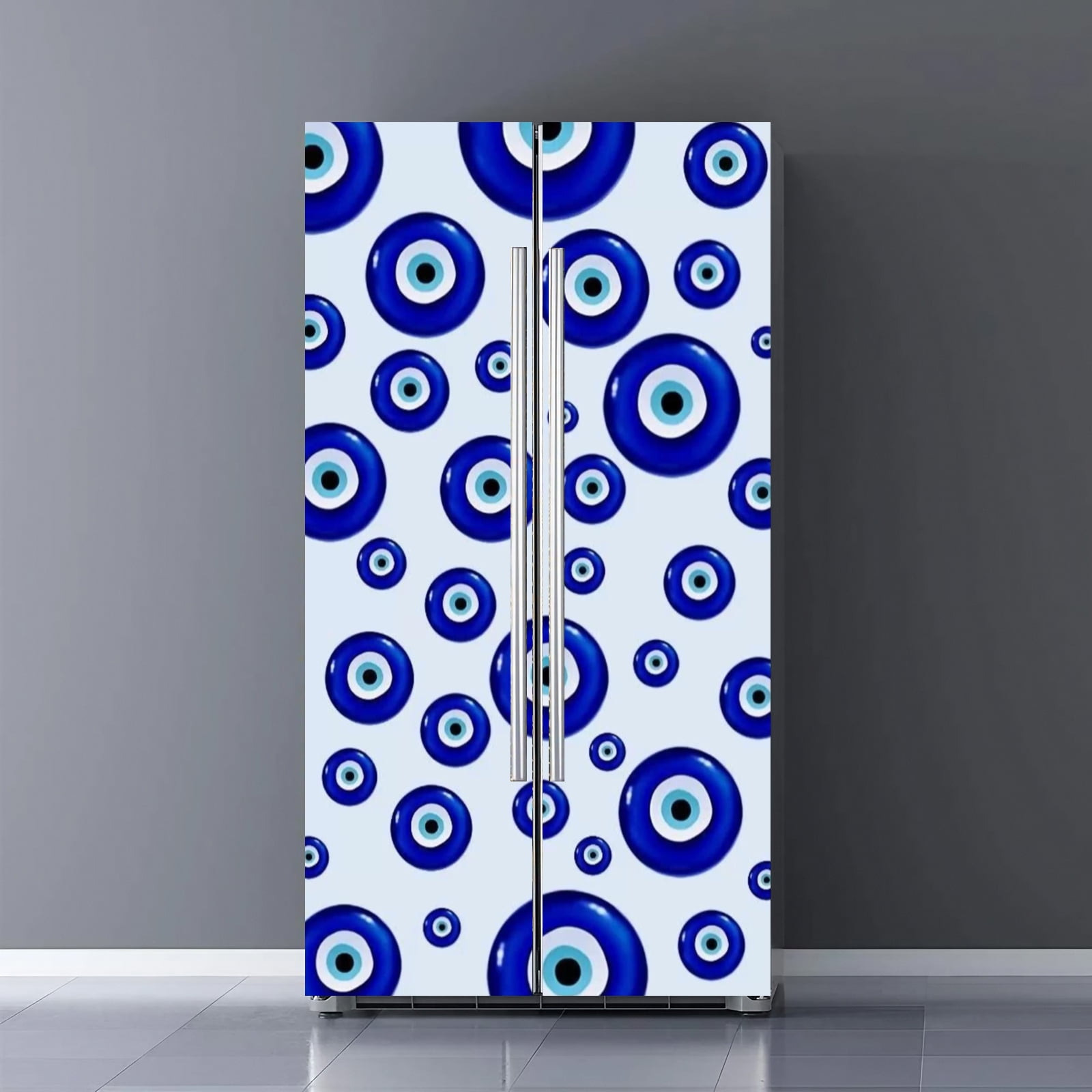 Fridge Door Wrap Vinyl Sticker Decor Front Refrigerator PVC Wallpaper ...