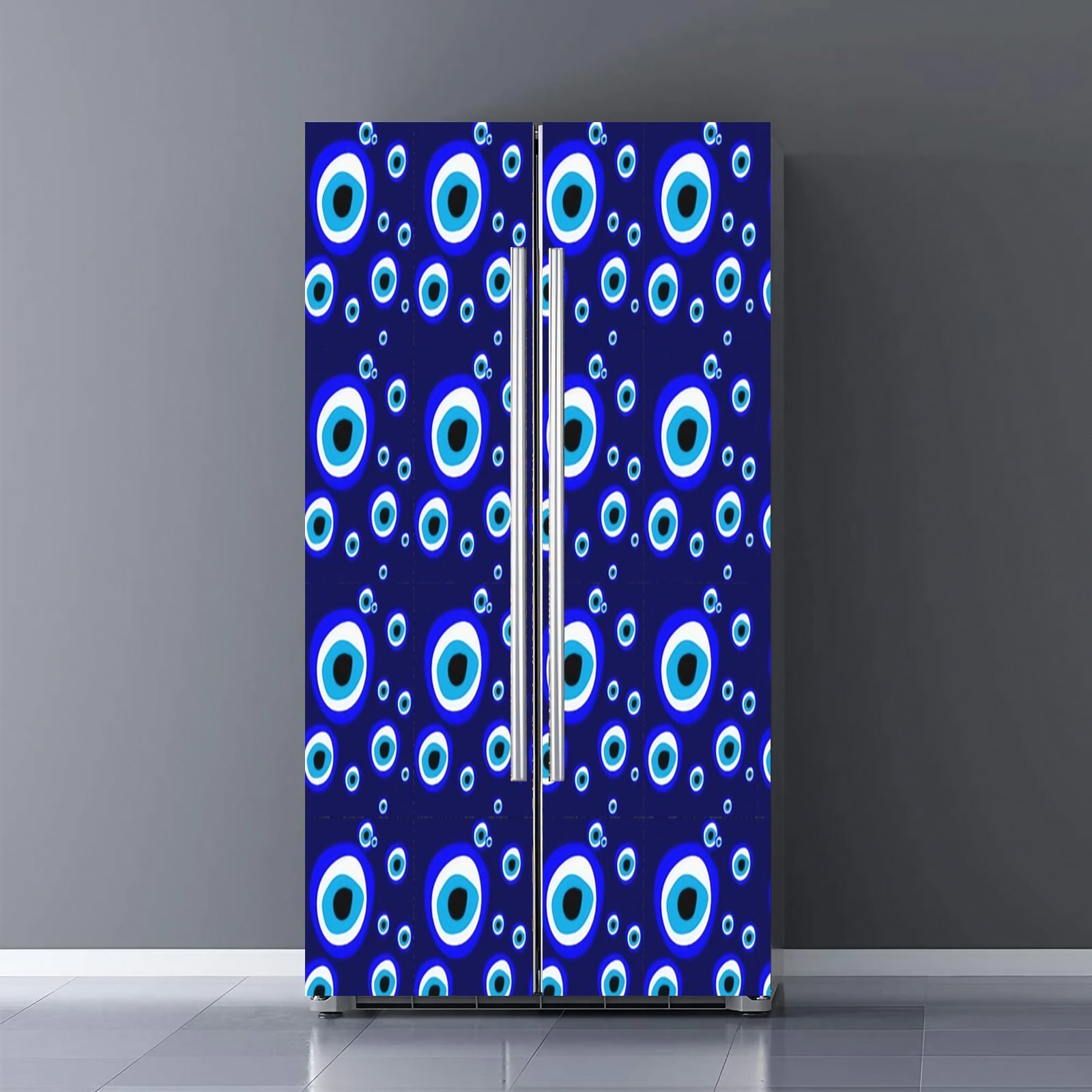 Fridge Door Wrap Vinyl Sticker Decor Front Refrigerator PVC Wallpaper ...