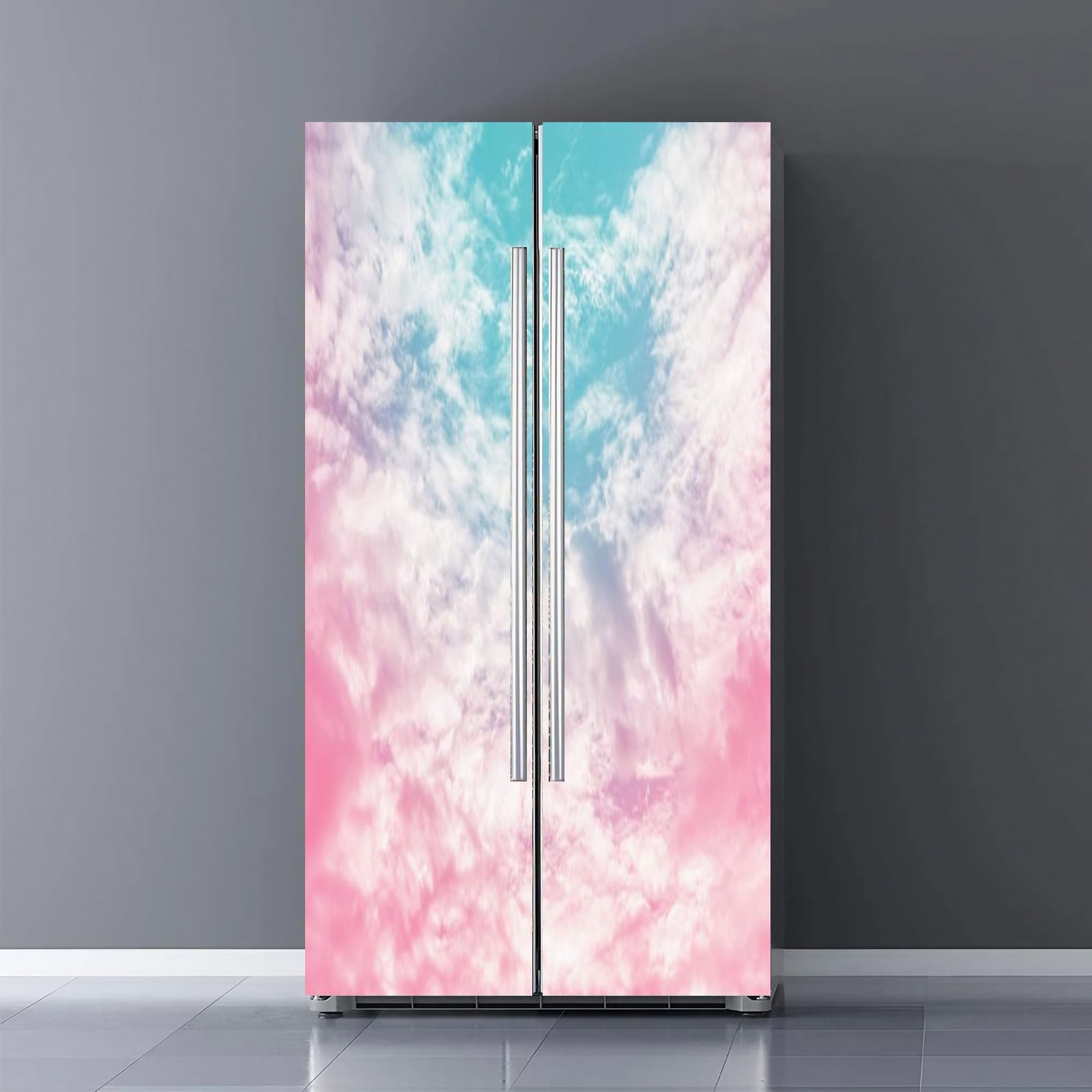 Fridge Door Wrap Vinyl Sticker Decor Front Refrigerator PVC Wallpaper ...
