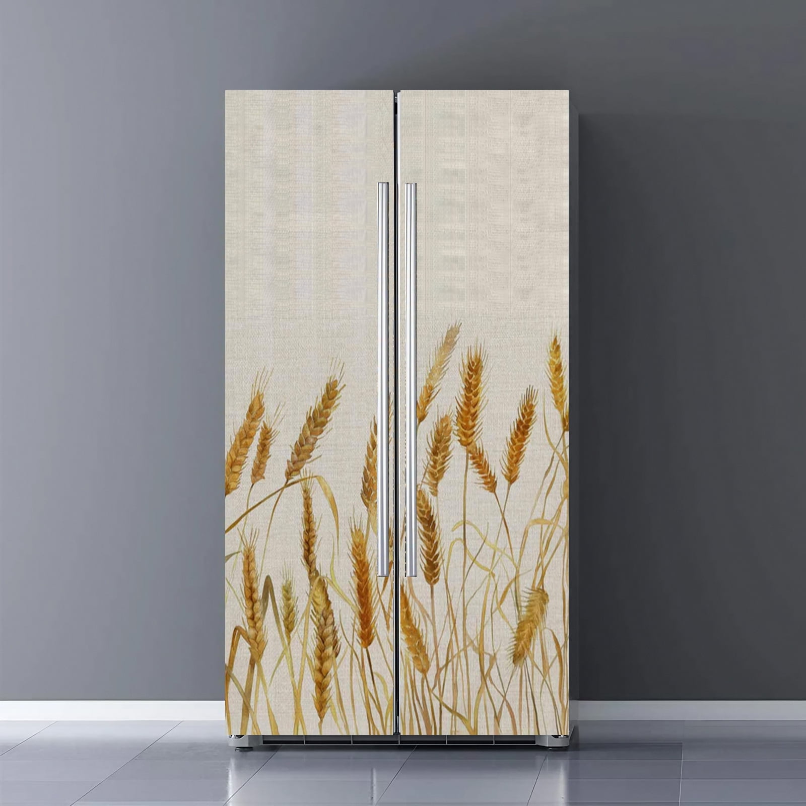 Fridge Door Wrap Vinyl Sticker Decor Front Refrigerator PVC Wallpaper ...