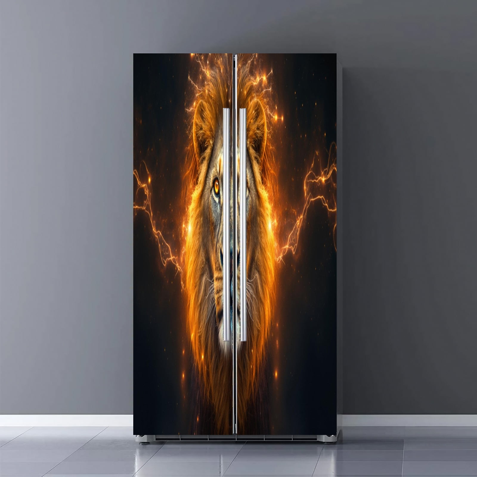 Fridge Door Wrap Vinyl Sticker Decor Front Refrigerator PVC Wallpaper ...