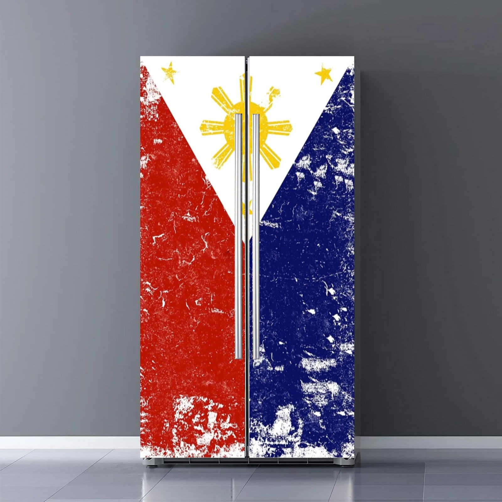 Fridge Door Wrap Vinyl Sticker Decor Front Refrigerator PVC Wallpaper ...