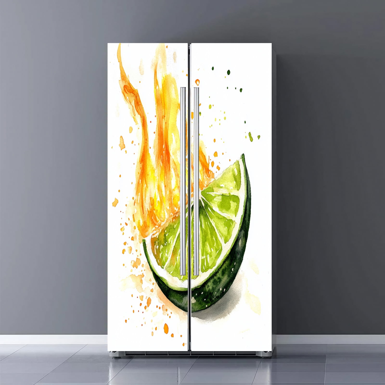 Fridge Door Wrap Vinyl Sticker Decor Front Refrigerator PVC Wallpaper ...