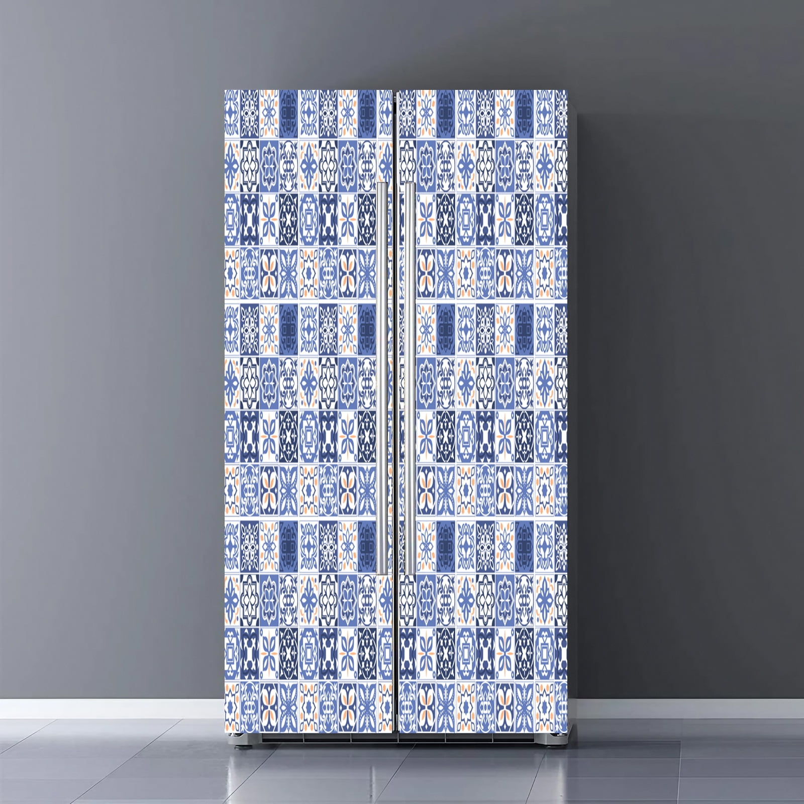 Fridge Door Wrap Vinyl Sticker Decor Front Refrigerator PVC Wallpaper ...