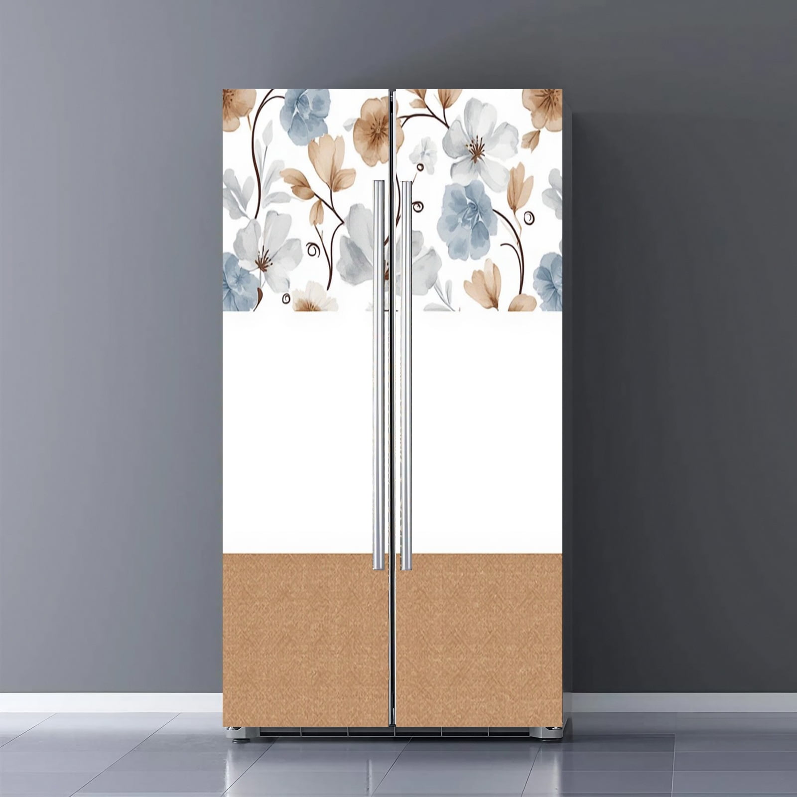 Fridge Door Wrap Vinyl Sticker Decor Front Refrigerator PVC Wallpaper ...