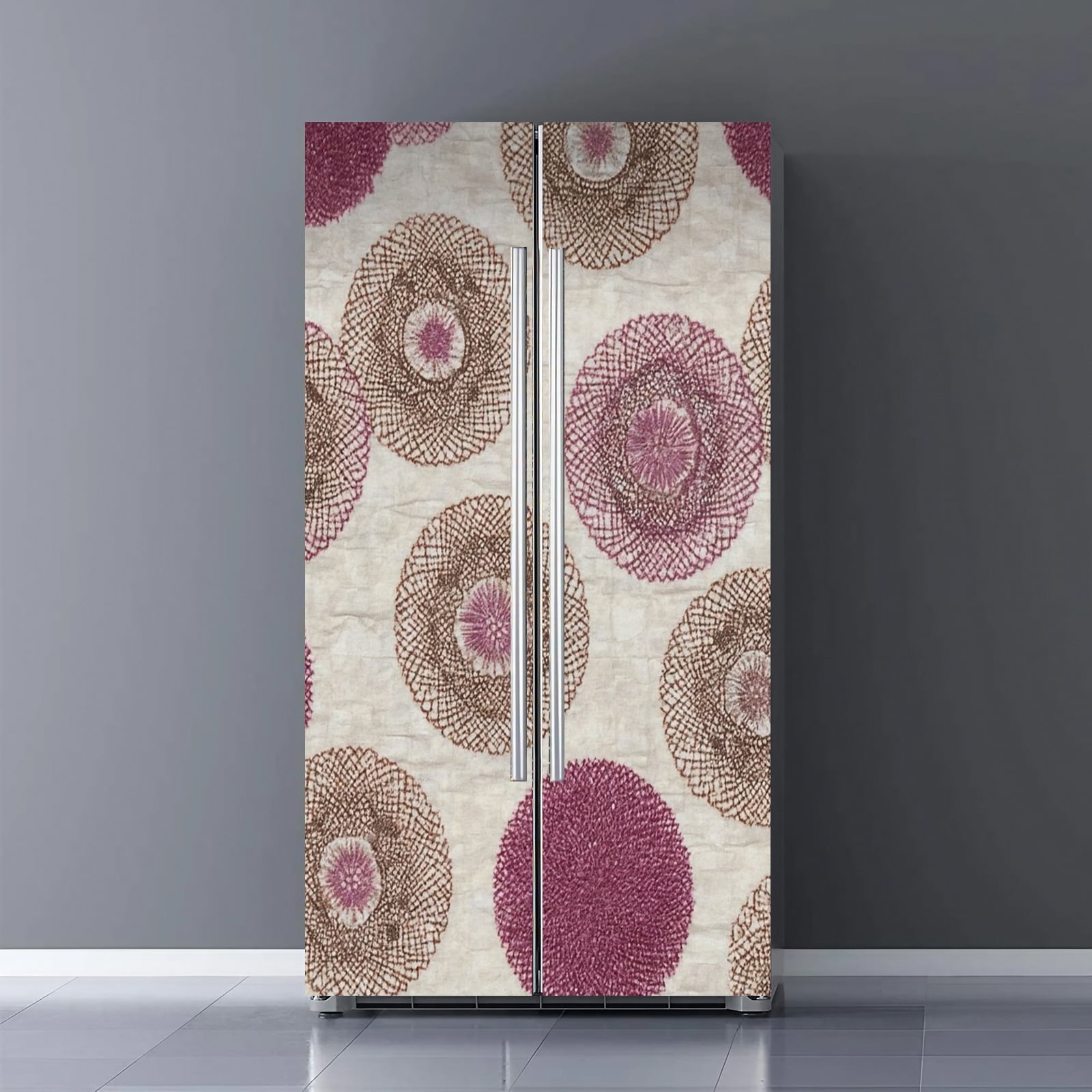 Fridge Door Wrap Vinyl Sticker Decor Front Refrigerator PVC Wallpaper ...