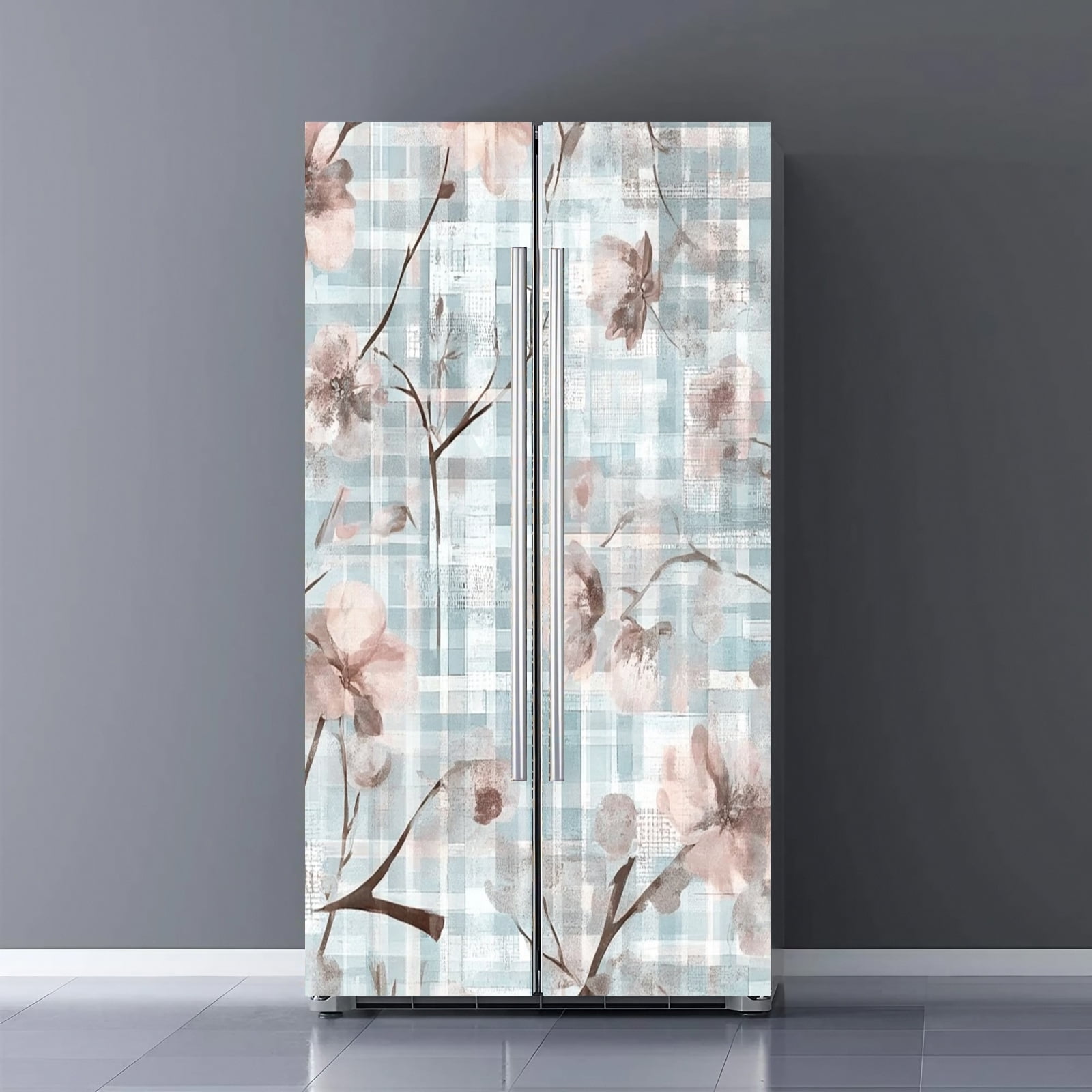 Fridge Door Wrap Vinyl Sticker Decor Front Refrigerator PVC Wallpaper ...