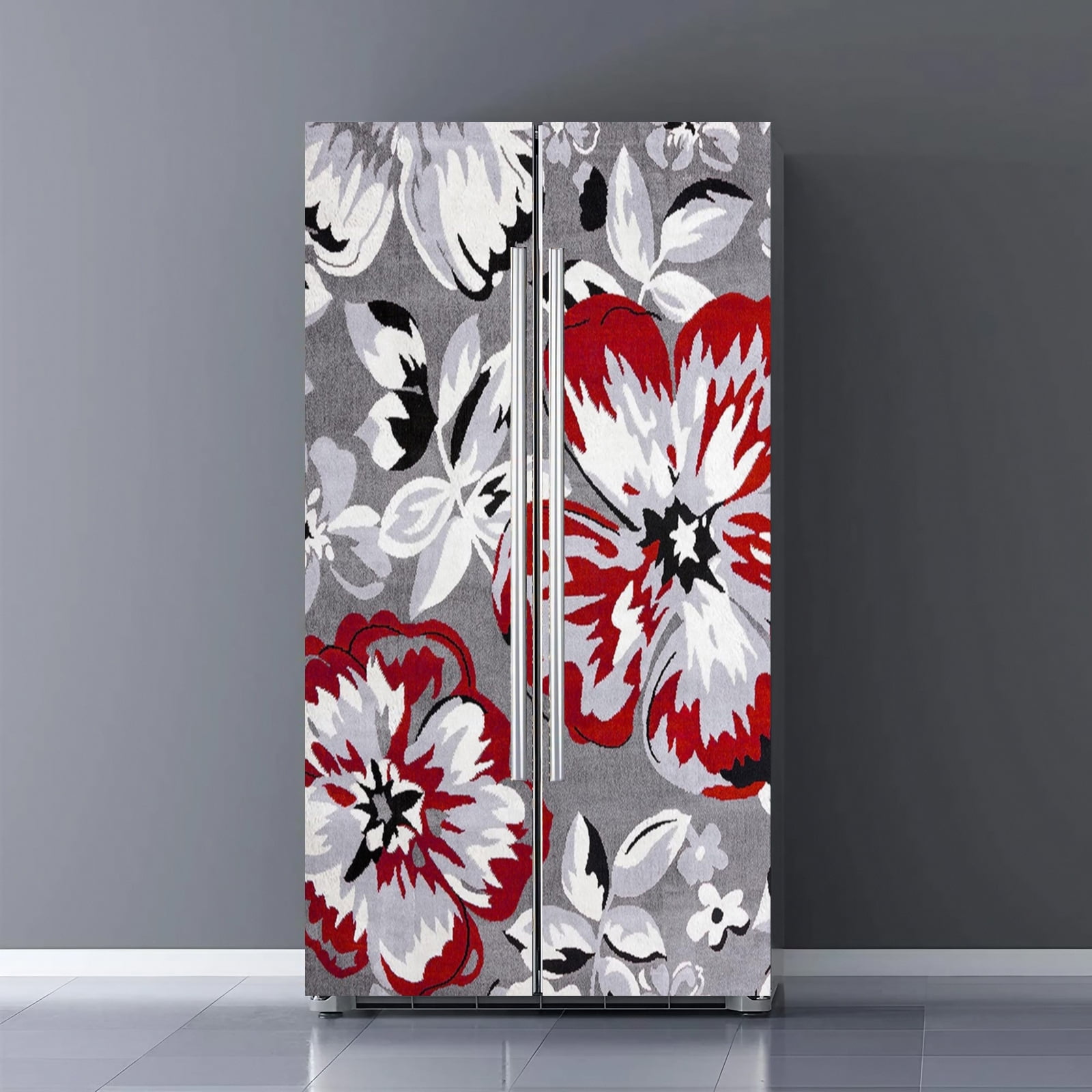 Fridge Door Wrap Vinyl Sticker Decor Front Refrigerator PVC Wallpaper ...