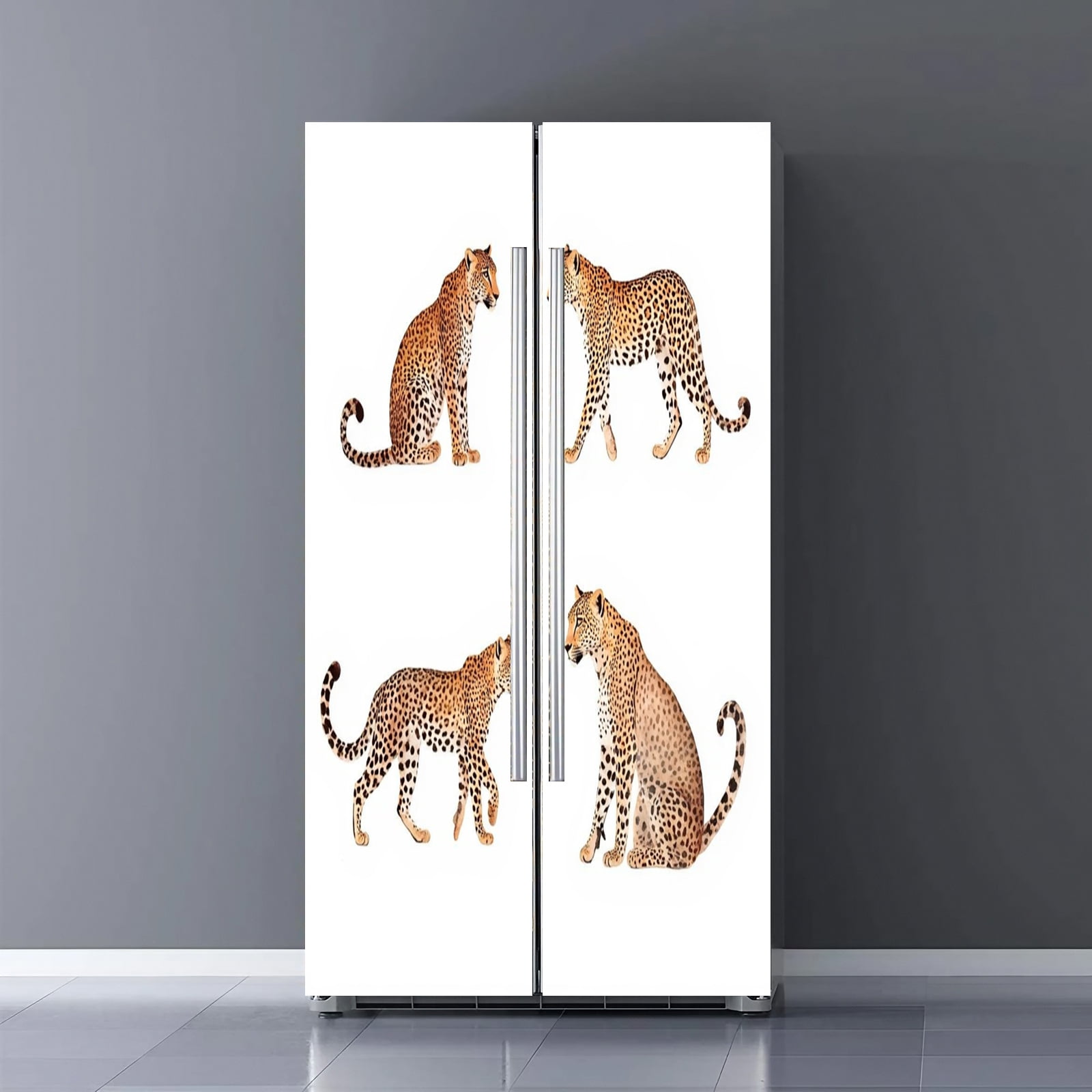 Fridge Door Wrap Vinyl Sticker Decor Front Refrigerator PVC Wallpaper ...