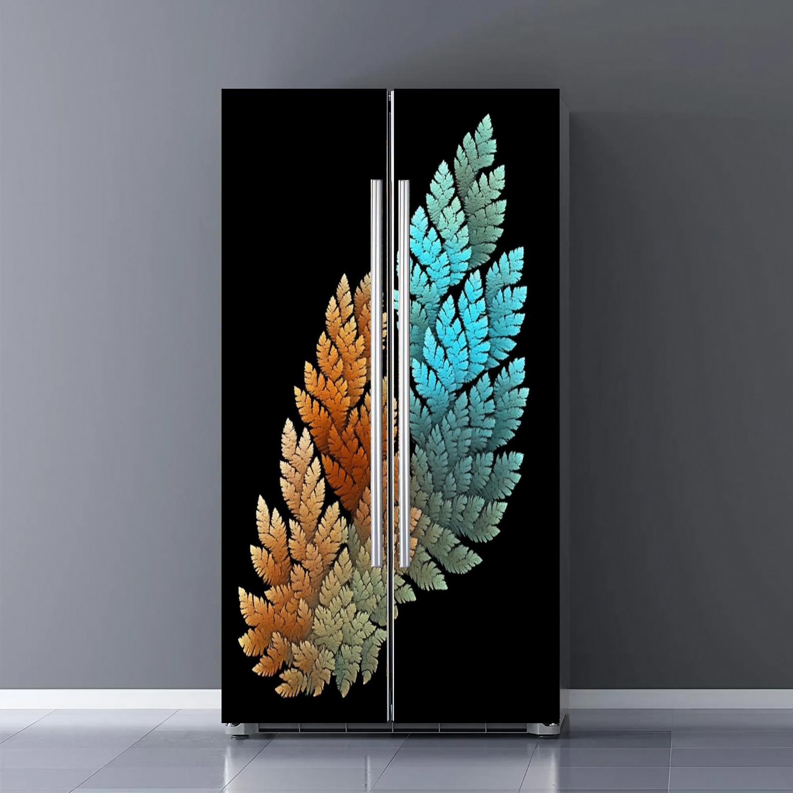 Fridge Door Wrap Vinyl Sticker Decor Front Refrigerator PVC Wallpaper ...