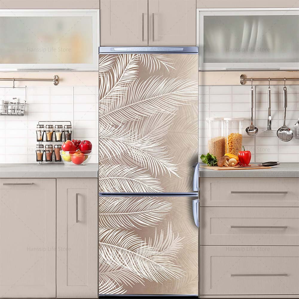 Fridge Door Wrap Vinyl Sticker - Decor Front Refrigerator PVC Wallpaper ...