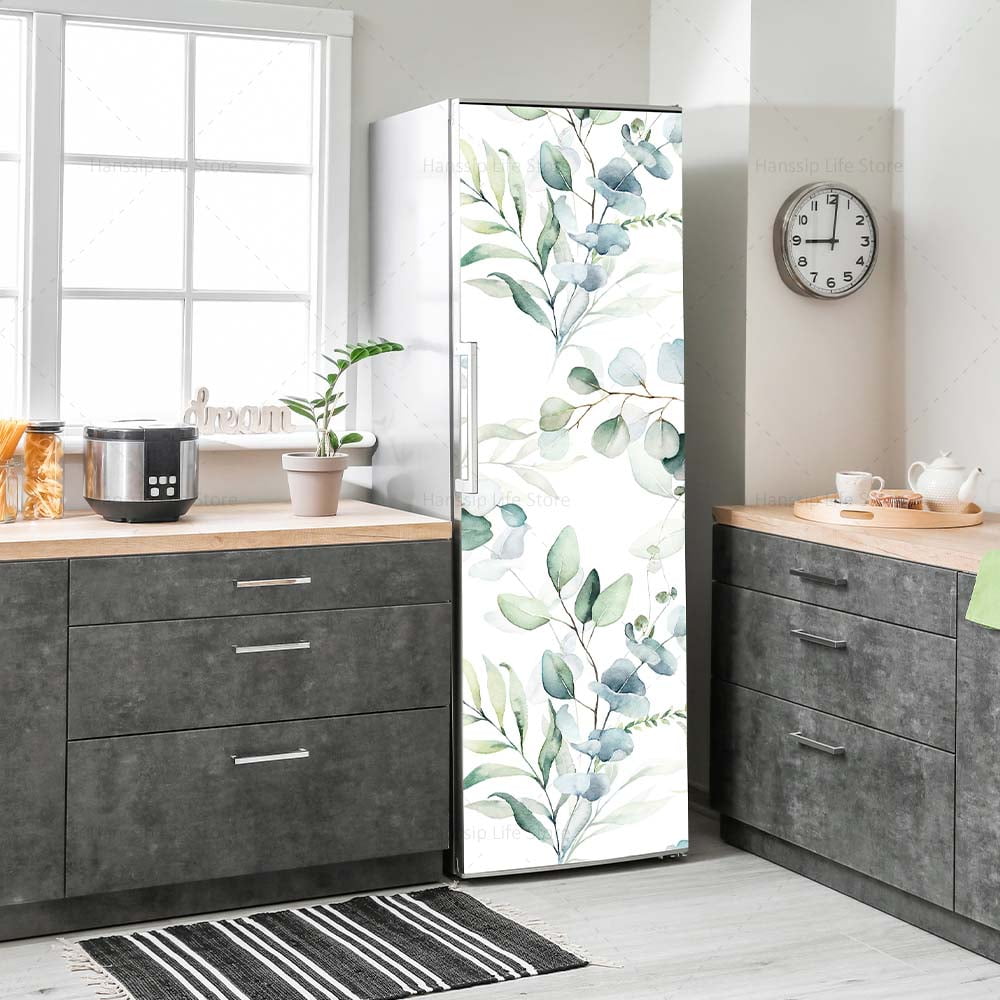Fridge Door Wrap Vinyl Sticker - Decor Front Refrigerator PVC Wallpaper ...