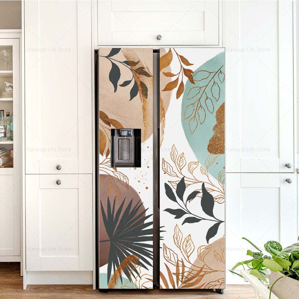 Fridge Door Wrap Vinyl Sticker - Decor Front Refrigerator PVC Wallpaper ...