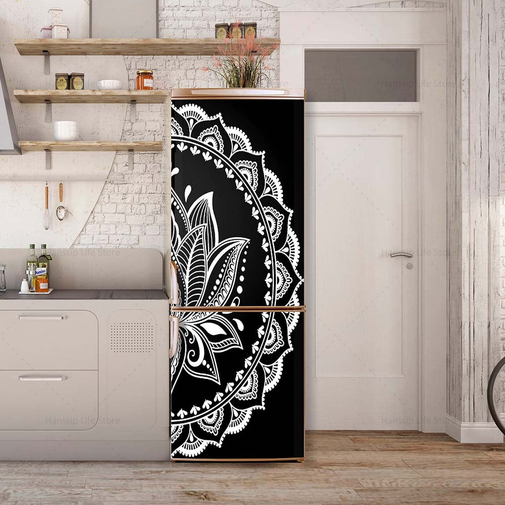 Fridge Door Wrap Vinyl Sticker - Decor Front Refrigerator PVC Wallpaper ...