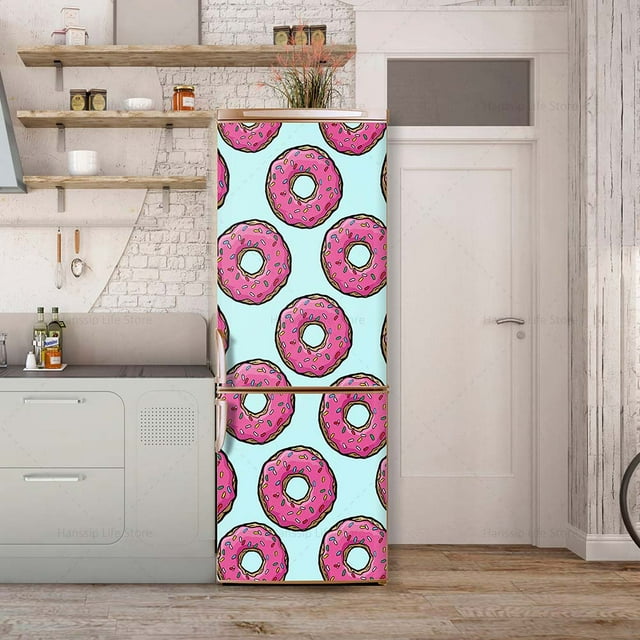 Fridge Door Wrap Vinyl Sticker - Decor Front Refrigerator PVC Wallpaper ...