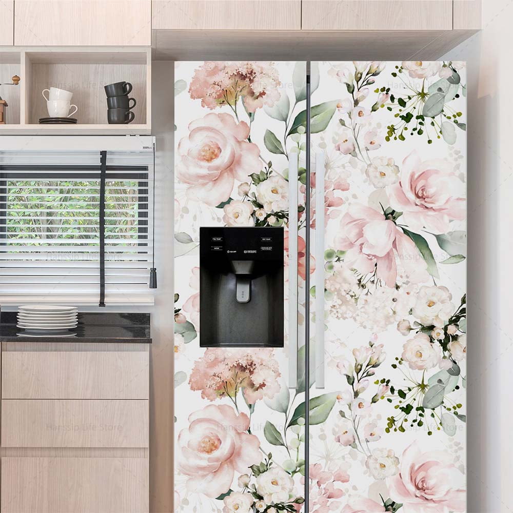 Fridge Door Wrap Vinyl Sticker - Decor Front Refrigerator PVC Wallpaper ...