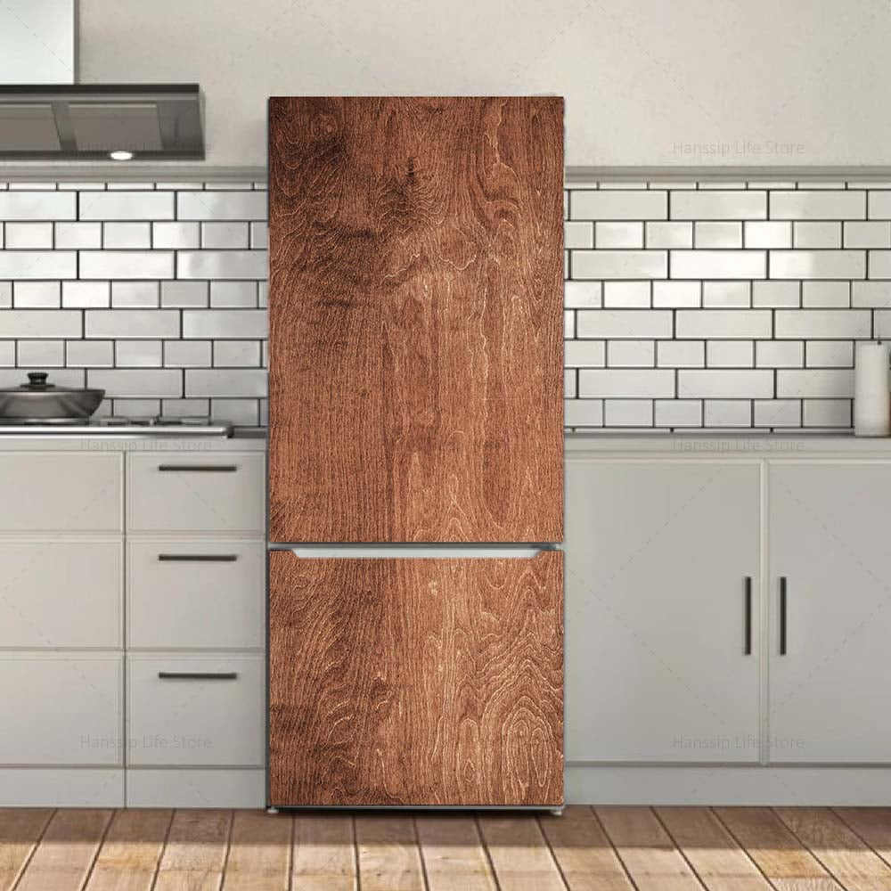Fridge Door Wrap Vinyl Sticker - Decor Front Refrigerator PVC Wallpaper ...