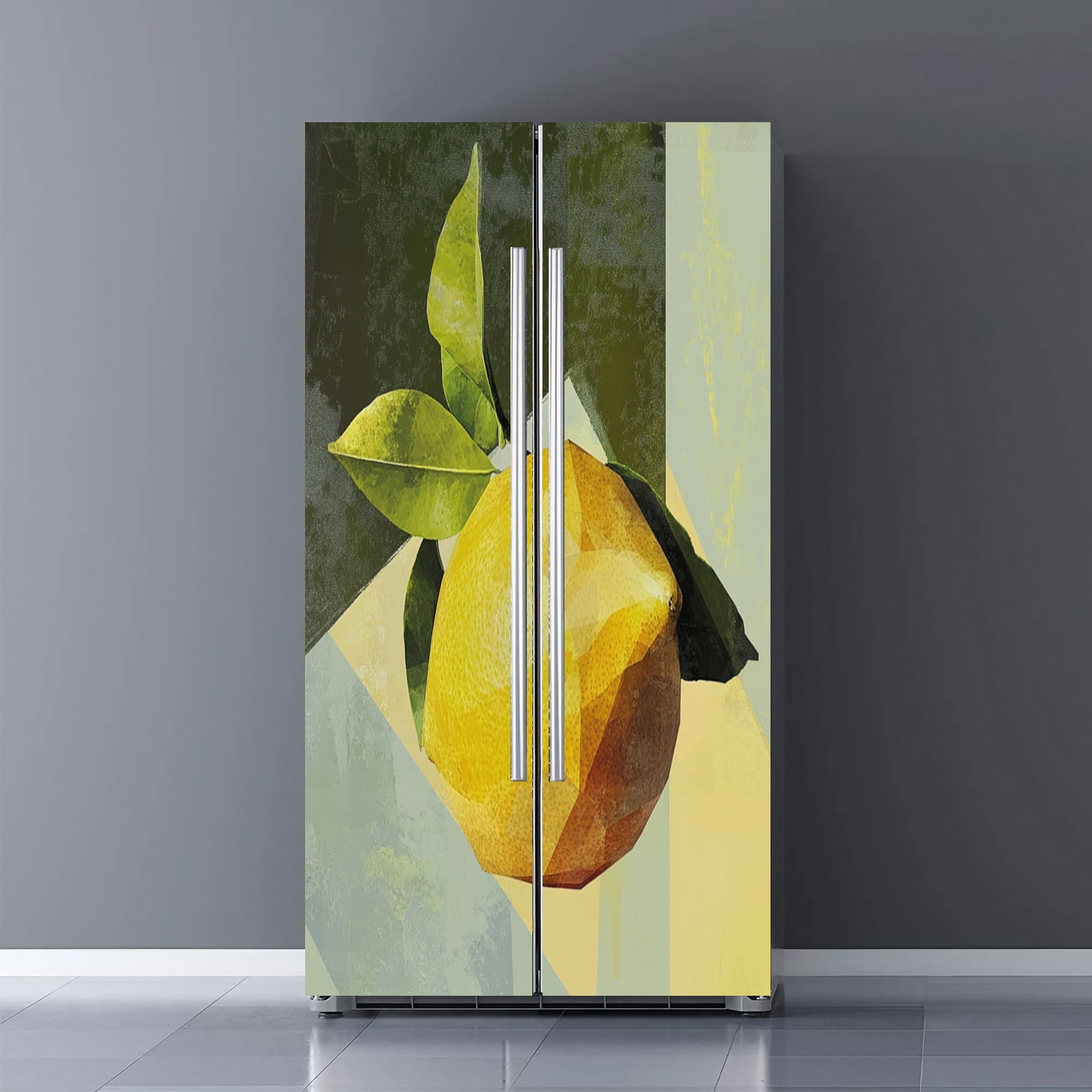 Fridge Door Wrap Vinyl Sticker Decor Front Refrigerator PVC Wallpaper ...