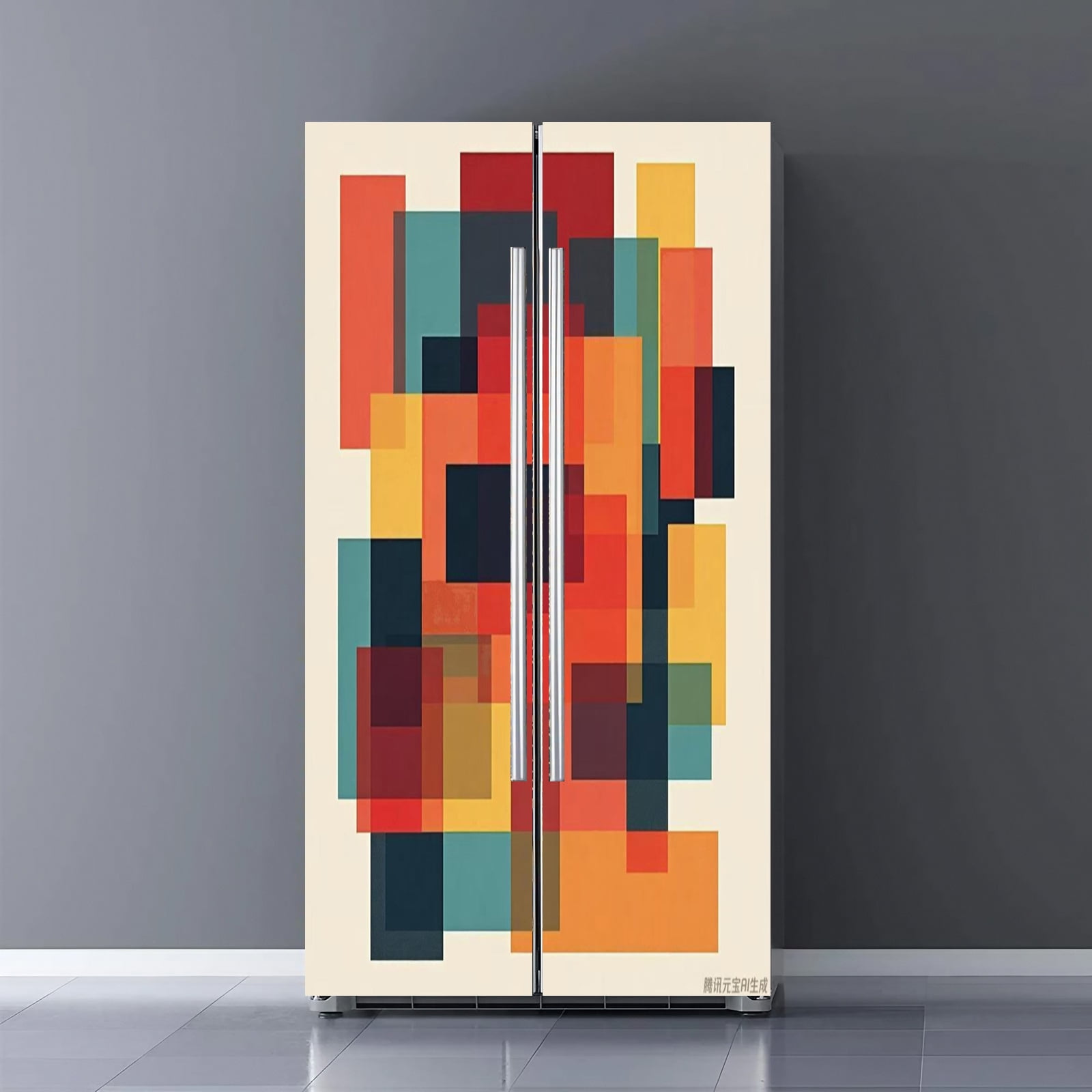 Fridge Door Wrap Vinyl Sticker Decor Front Refrigerator PVC Wallpaper ...