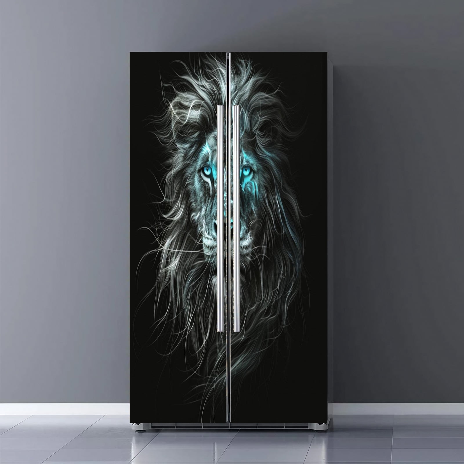 Fridge Door Wrap Vinyl Sticker Decor Front Refrigerator PVC Wallpaper ...