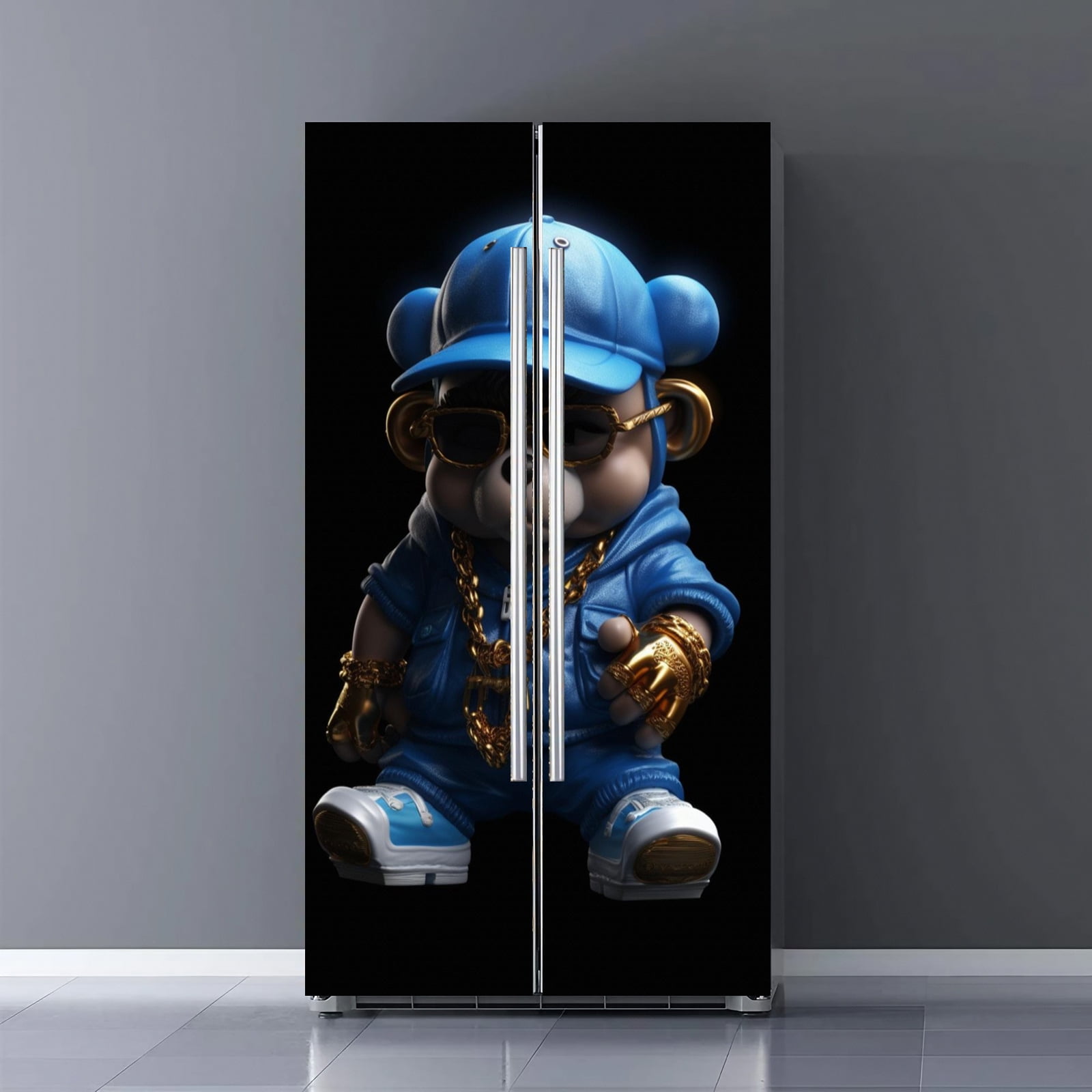 Fridge Door Wrap Vinyl Sticker Decor Front Refrigerator PVC Wallpaper ...