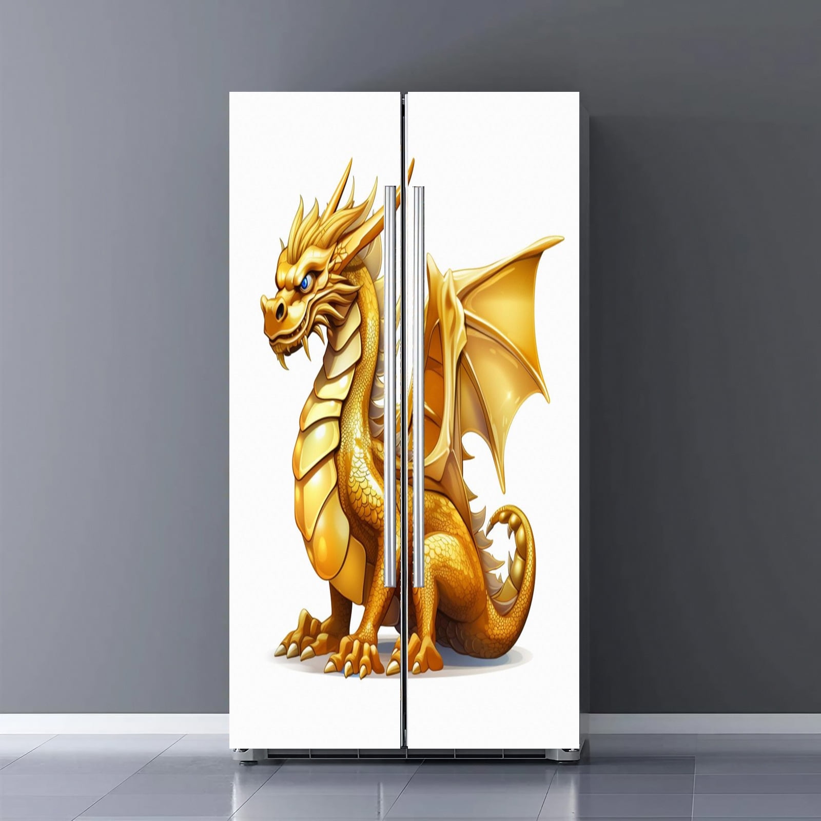 Fridge Door Wrap Vinyl Sticker Decor Front Refrigerator PVC Wallpaper ...