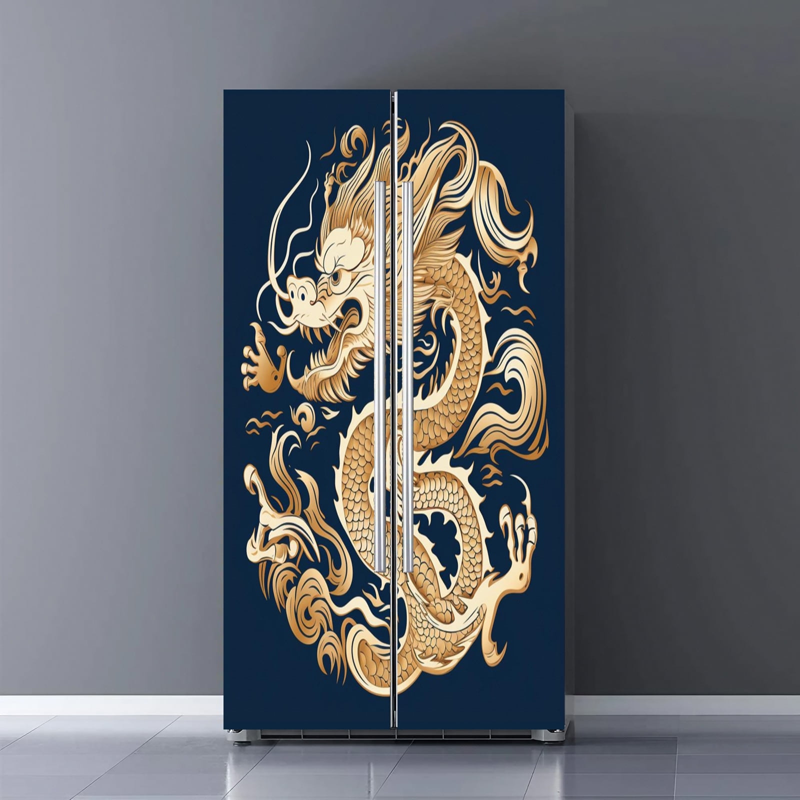 Fridge Door Wrap Vinyl Sticker Decor Front Refrigerator PVC Wallpaper ...