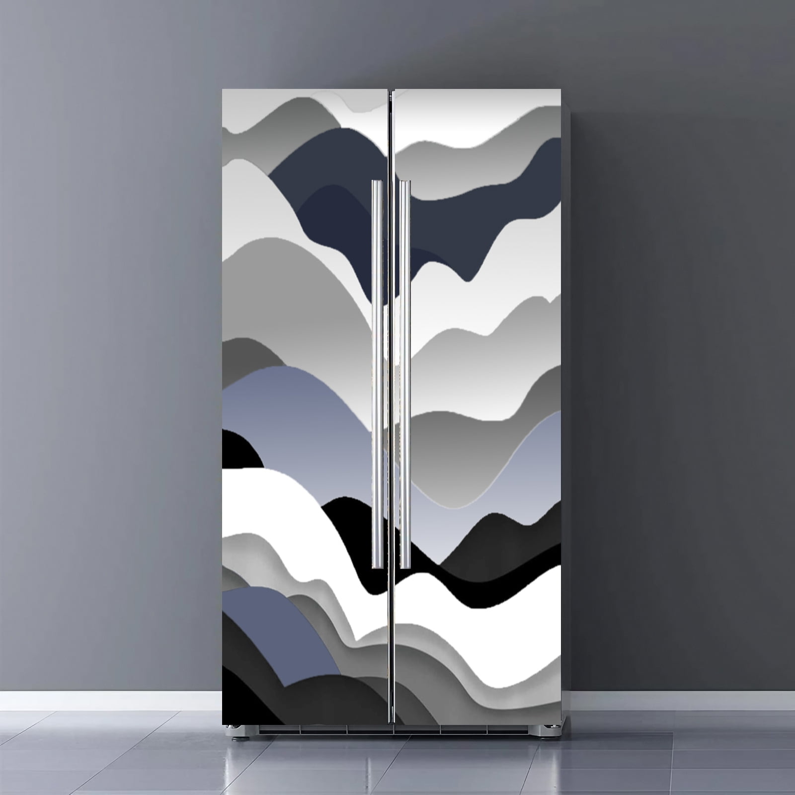 Fridge Door Wrap Vinyl Sticker Decor Front Refrigerator PVC Wallpaper ...