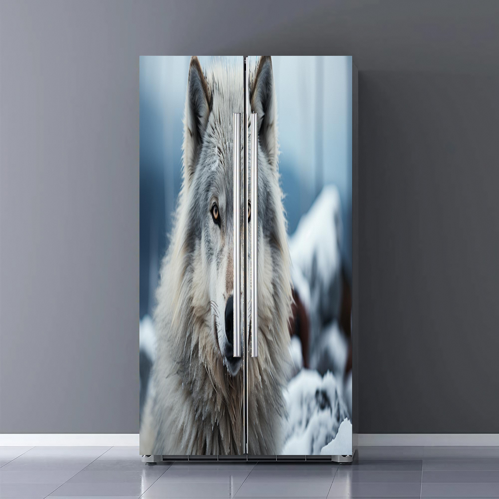 Fridge Door Wrap Vinyl Sticker Decor Front Refrigerator PVC Wallpaper ...