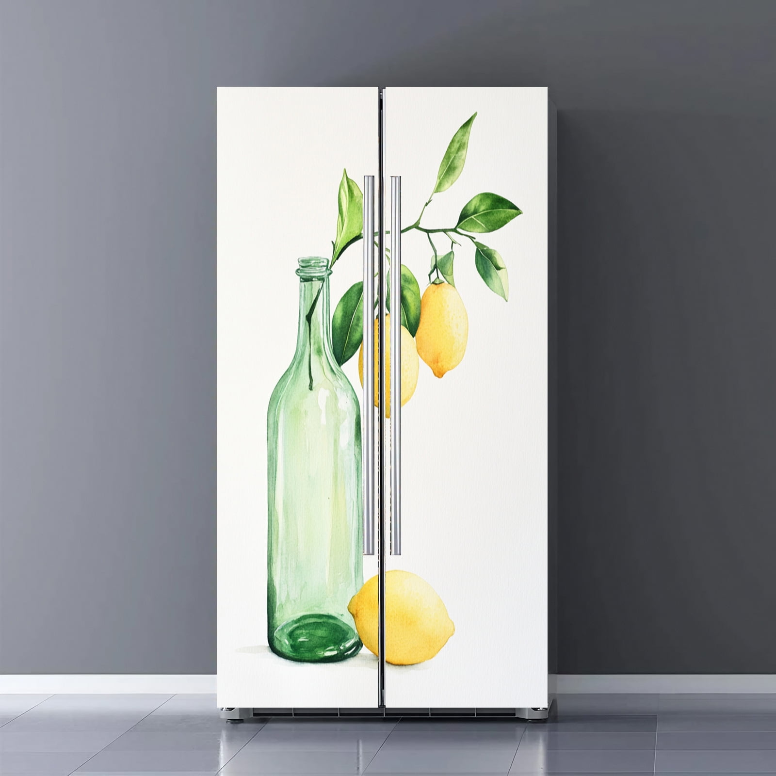 Fridge Door Wrap Vinyl Sticker Decor Front Refrigerator PVC Wallpaper ...