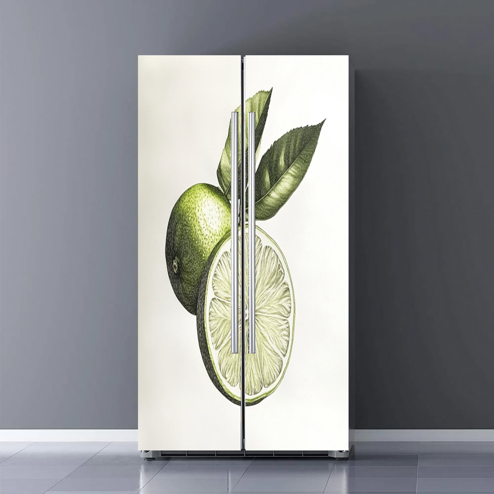 Fridge Door Wrap Vinyl Sticker Decor Front Refrigerator PVC Wallpaper ...