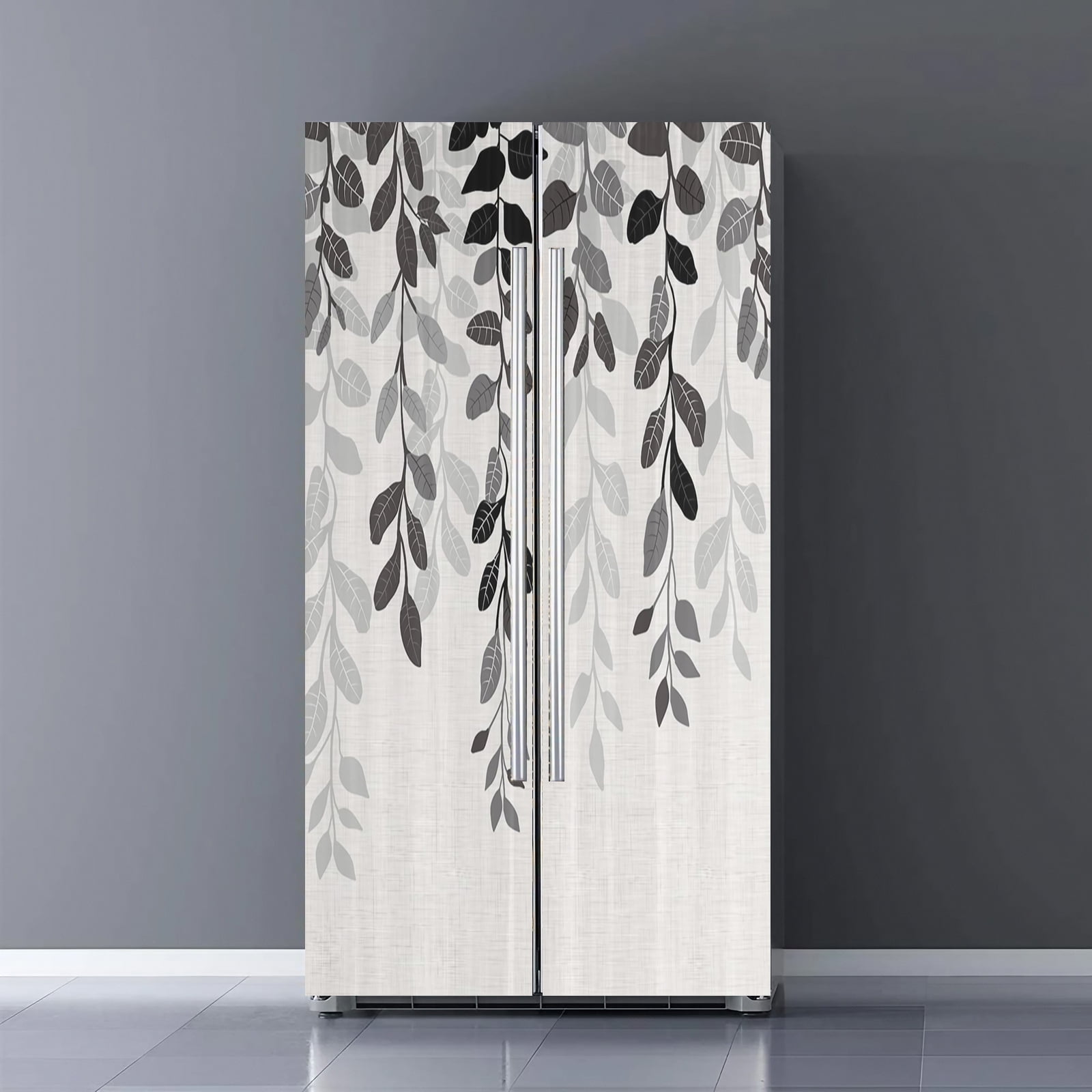 Fridge Door Wrap Vinyl Sticker Decor Front Refrigerator PVC Wallpaper ...