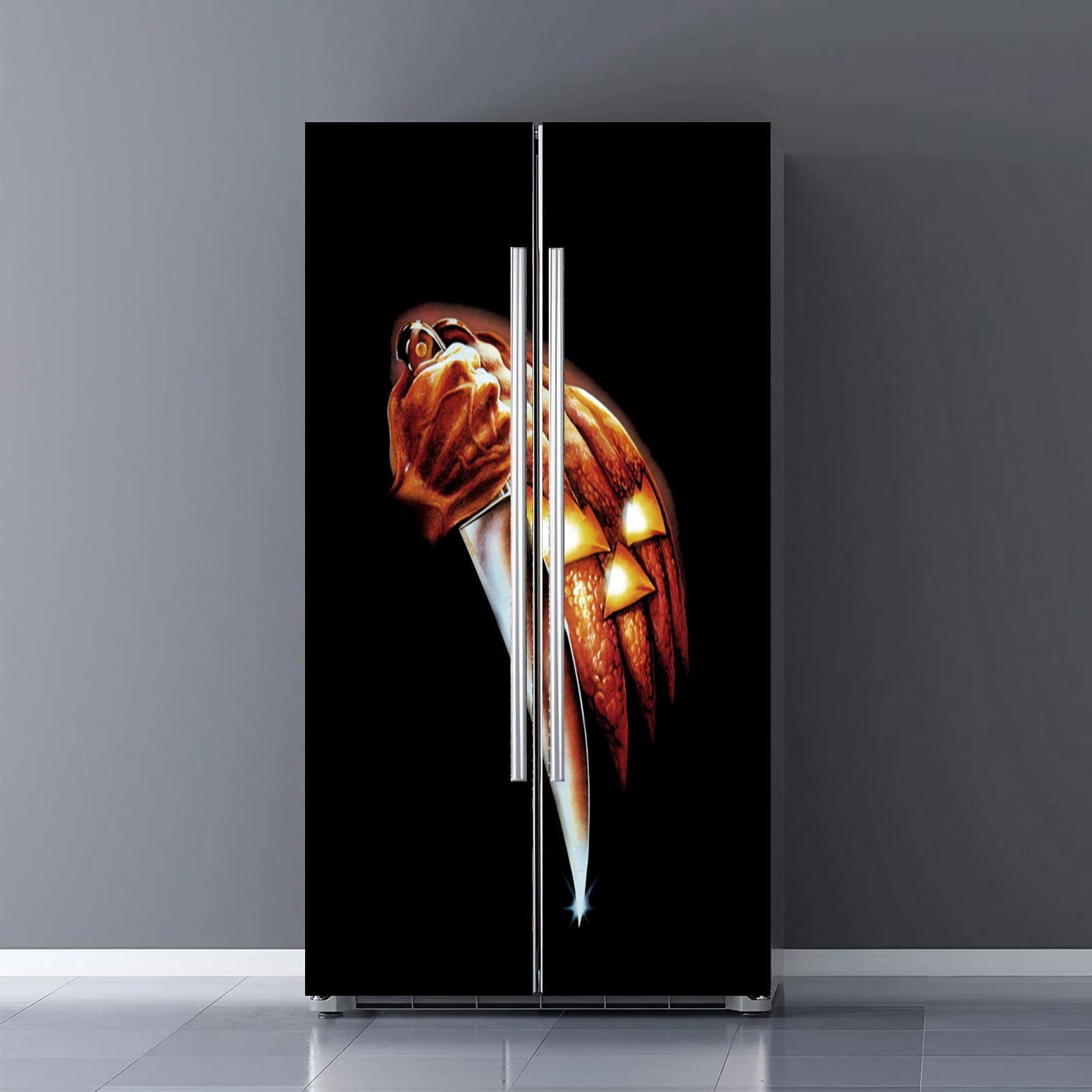 Fridge Door Wrap Vinyl Sticker Decor Front Refrigerator PVC Wallpaper ...