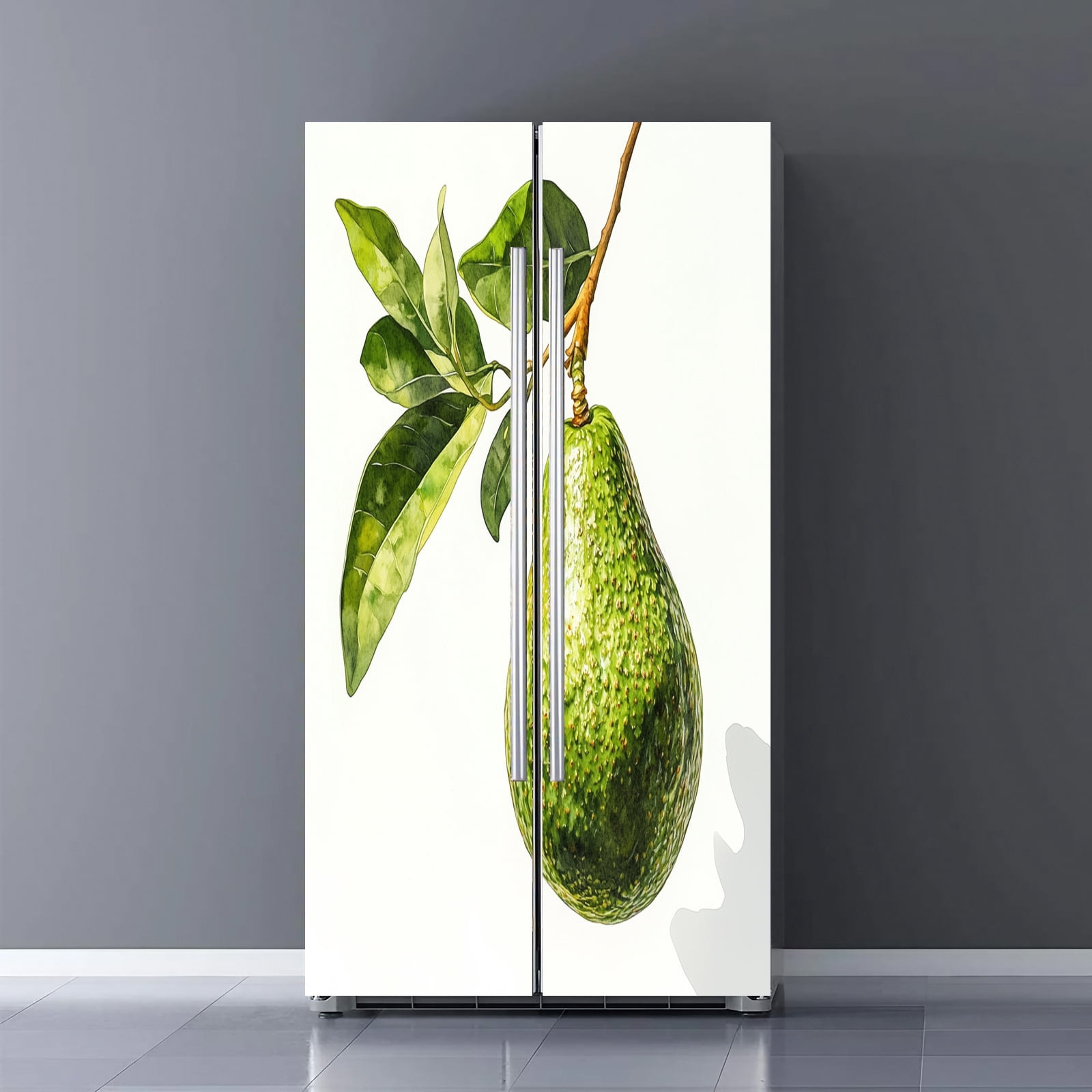 Fridge Door Wrap Vinyl Sticker Decor Front Refrigerator PVC Wallpaper ...
